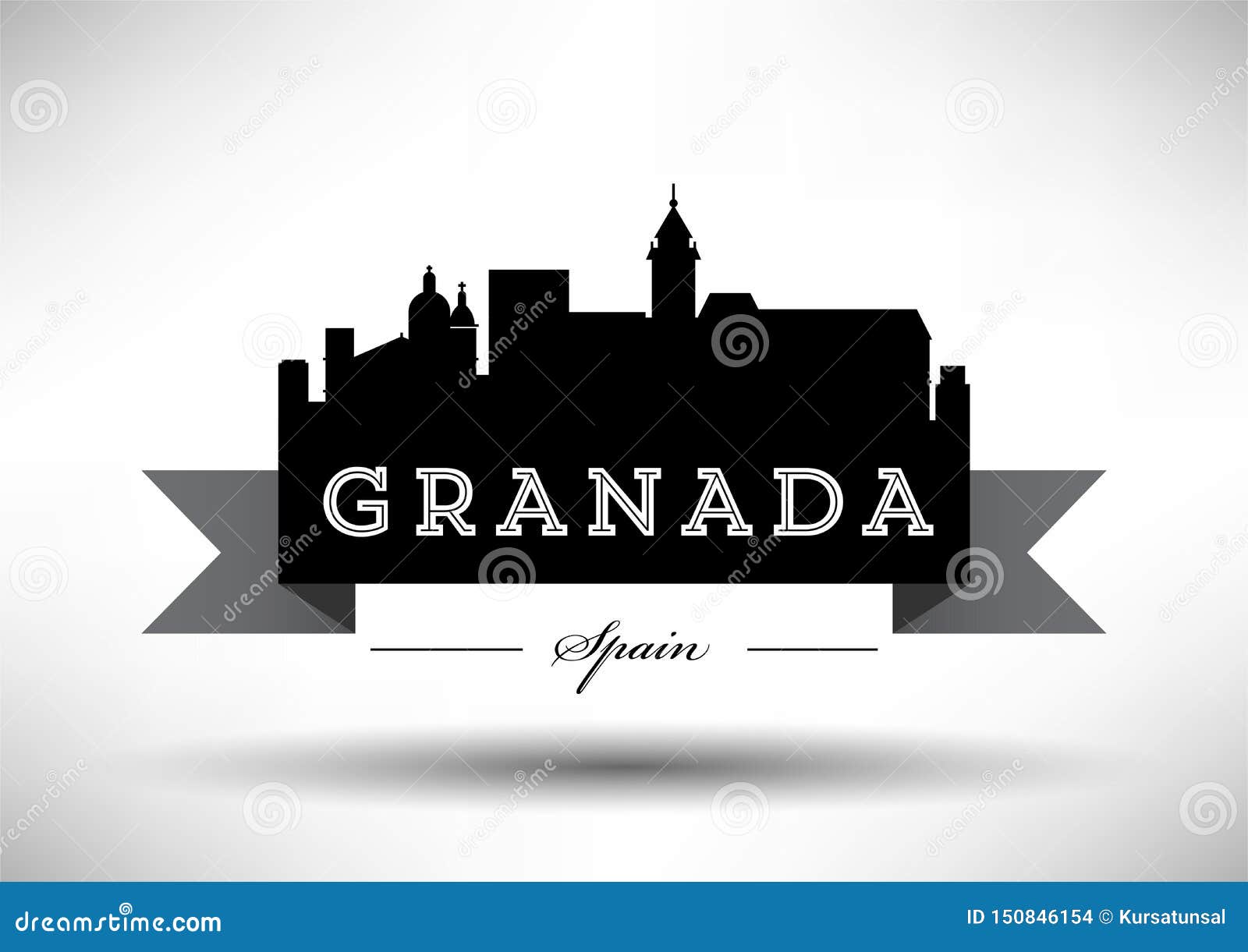 Vector Graphic Design of Granada City Skyline Stock Illustration ...