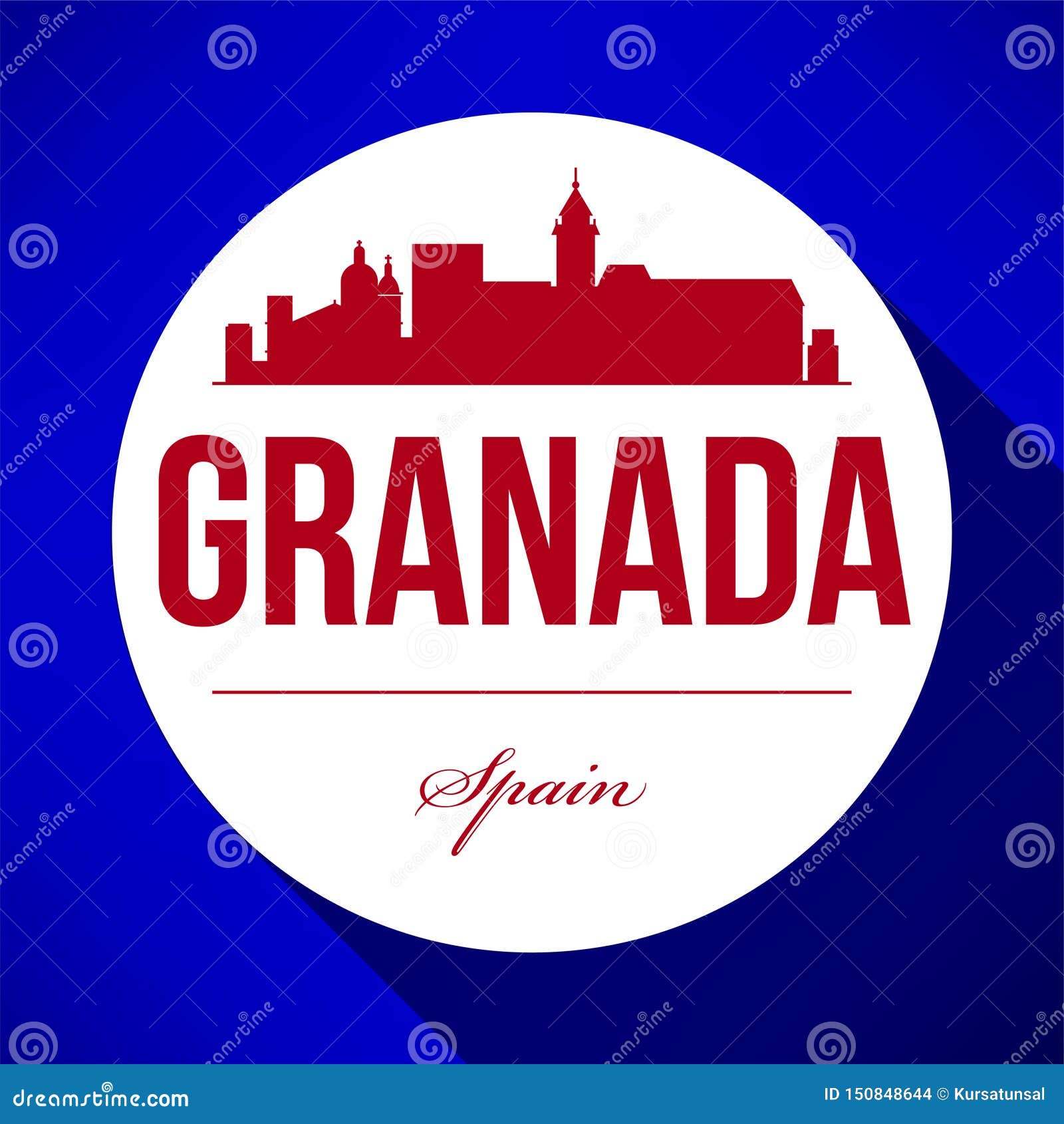 Vector Graphic Design of Granada City Skyline Stock Illustration ...