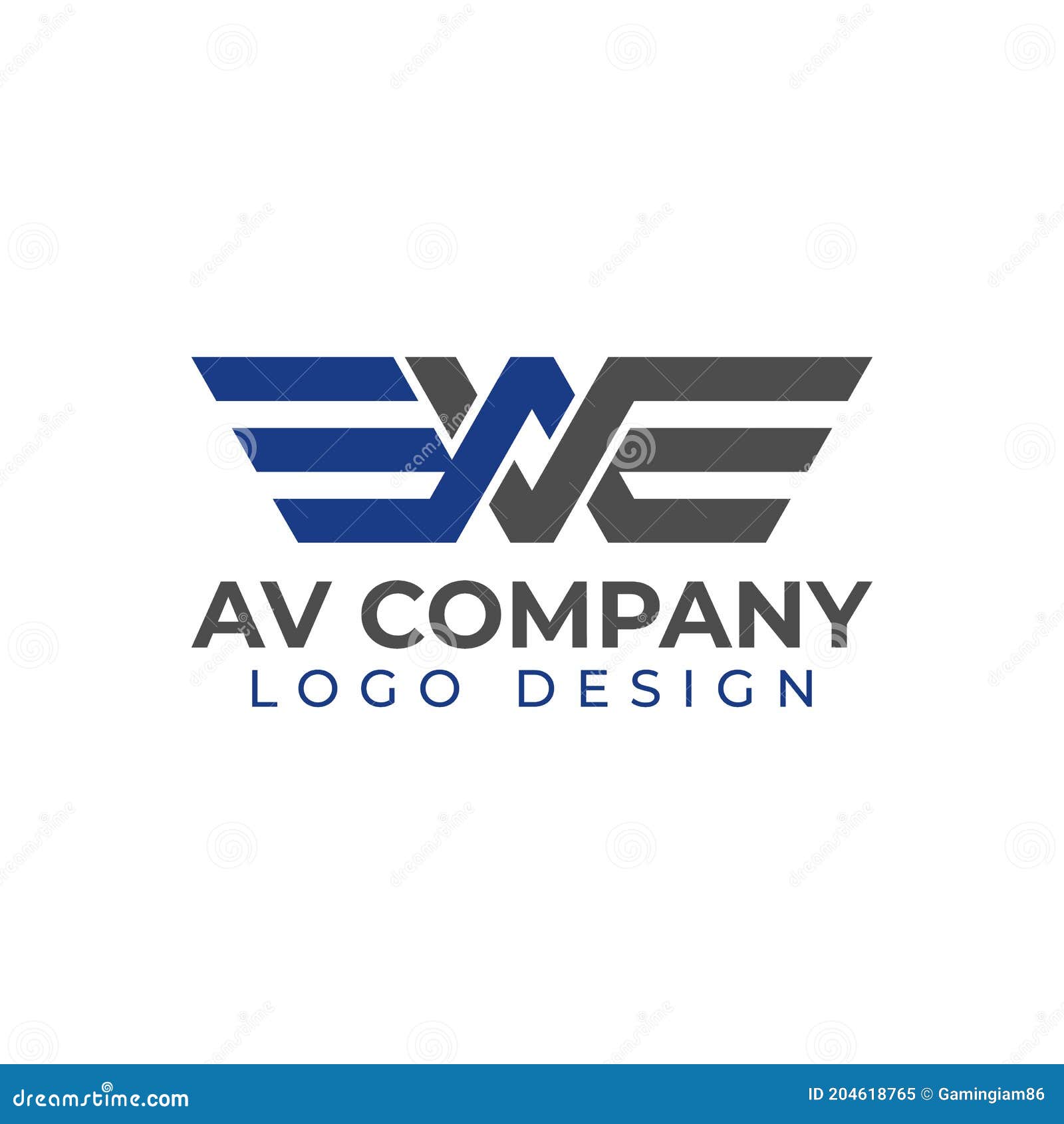 Vector Graphic Initials Letter AV Monogram Logo Design with Wings Stock ...