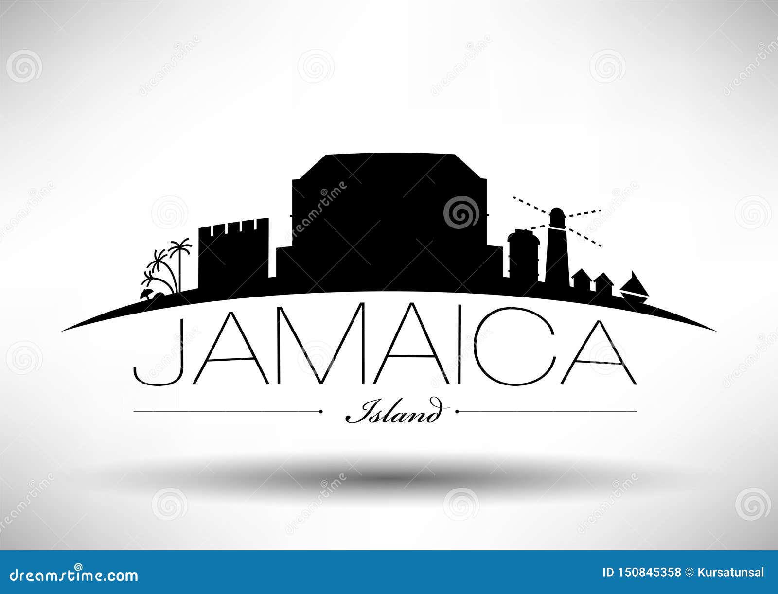 Vector Graphic Design of Jamaica City Skyline Stock Illustration ...