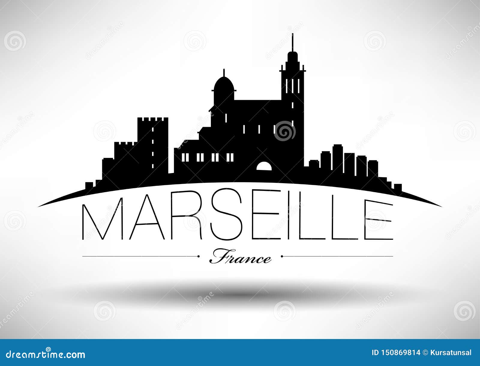 Vector Graphic Design of Marseille City Skyline Stock Illustration ...
