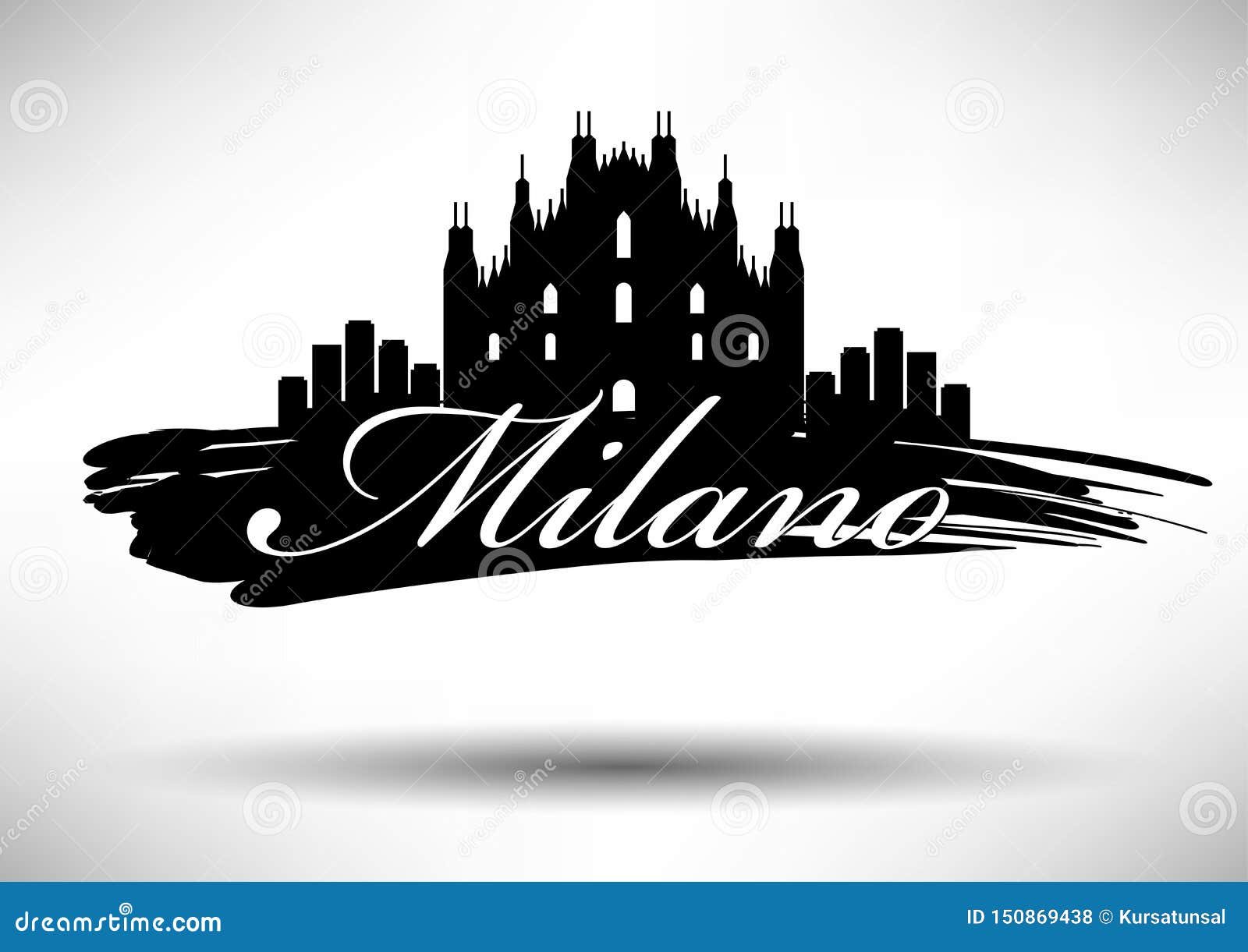 Milano City Modern Skyline Vector Template Royalty-Free Stock Photo ...