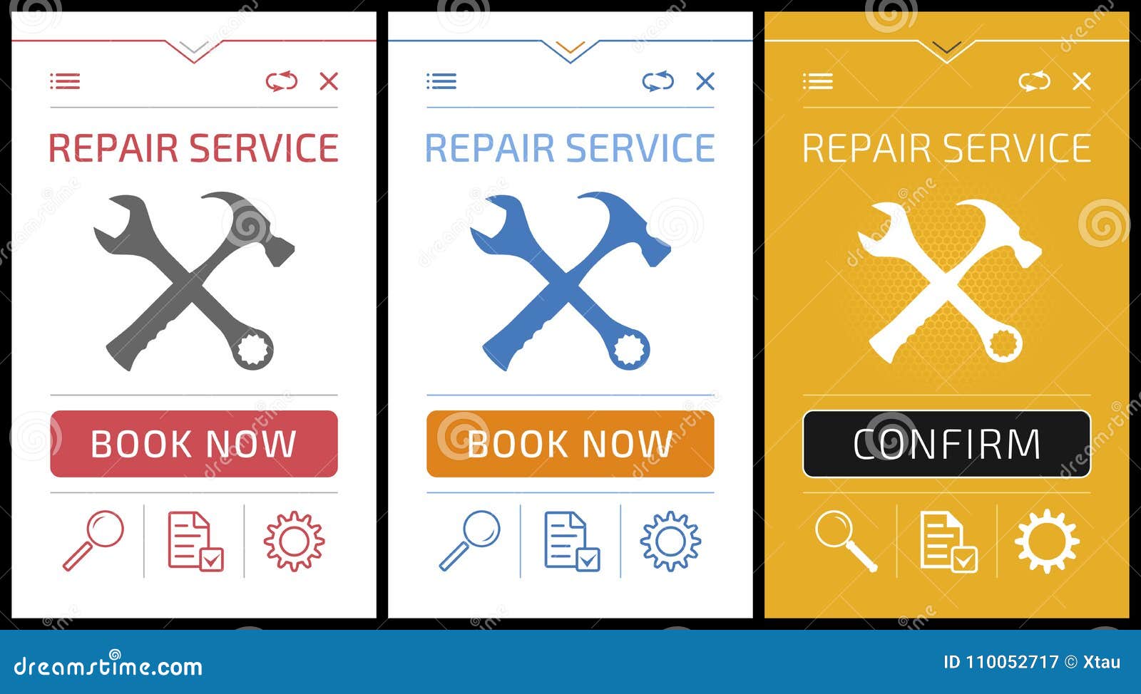 Online Repair Service App - Smartphone Screens Stock Vector ...