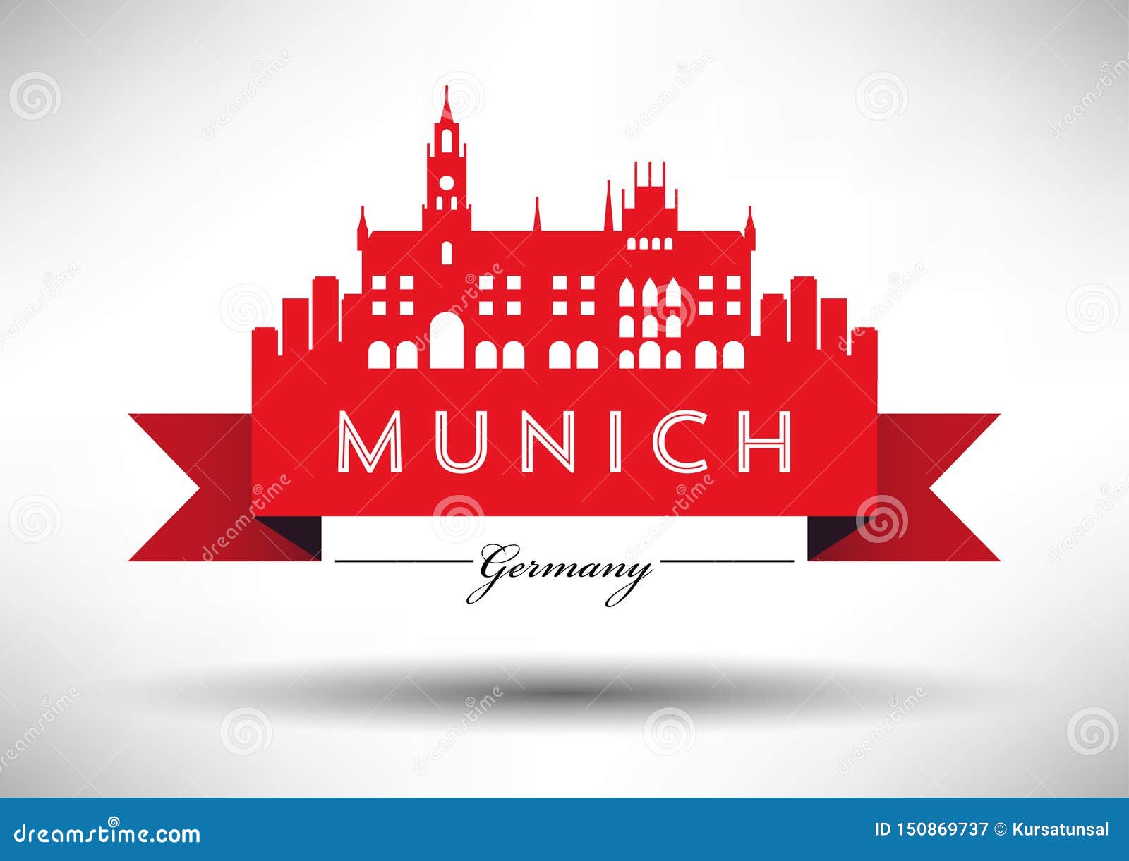 Vector Graphic Design of Munich City Skyline Stock Illustration ...