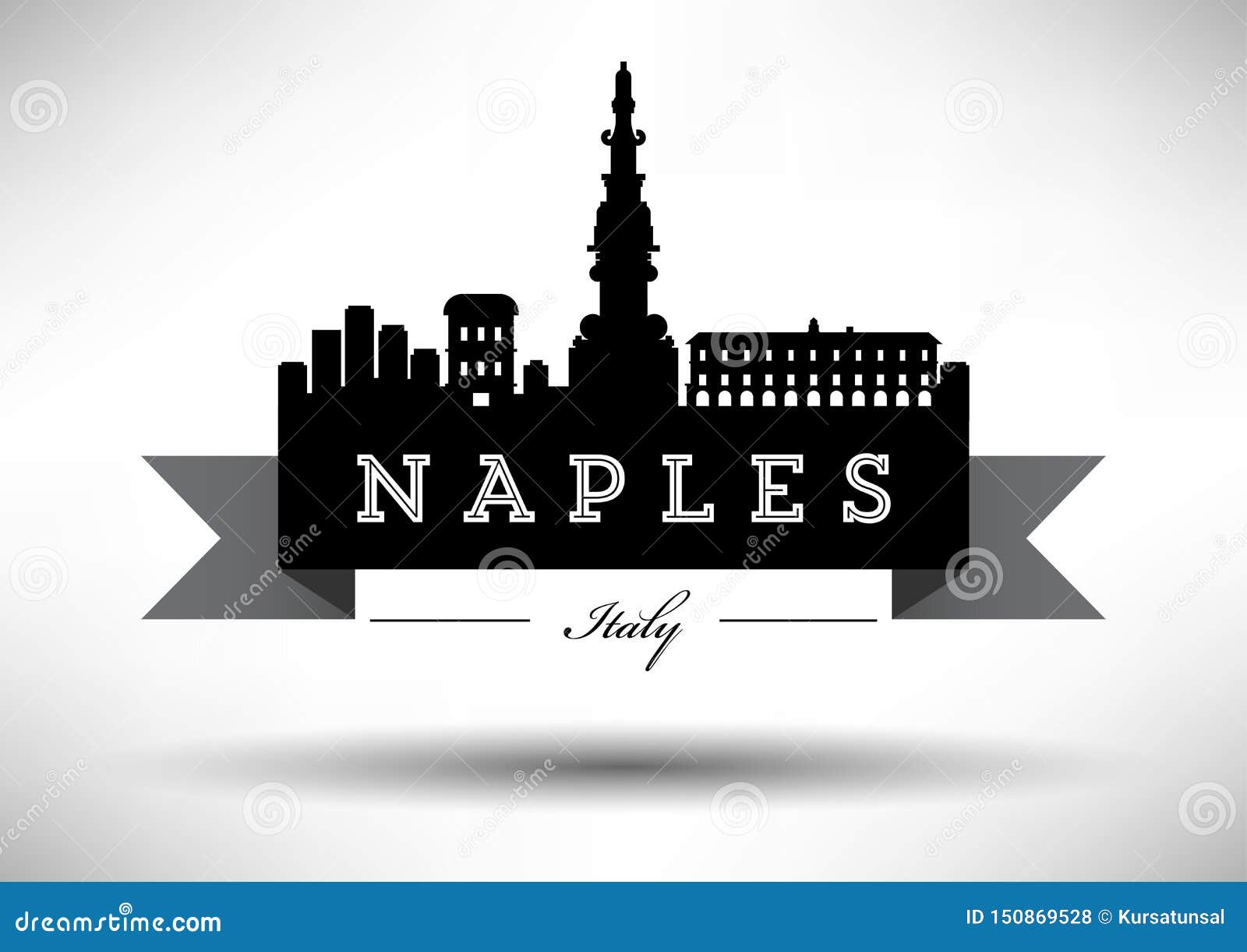 Vector Graphic Design of Naples City Skyline Stock Illustration ...