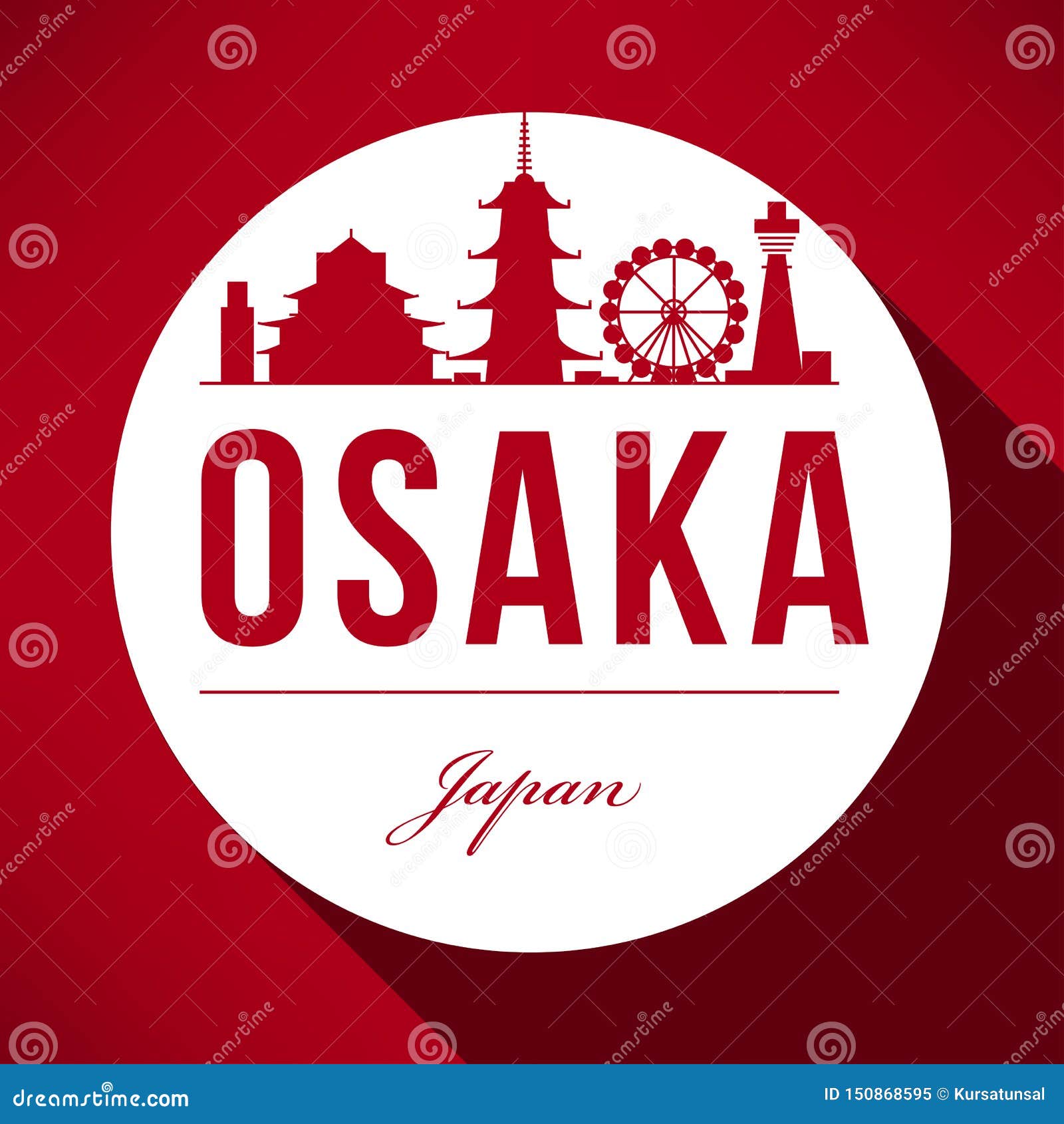 Vector Graphic Design of Osaka City Skyline Stock Illustration ...