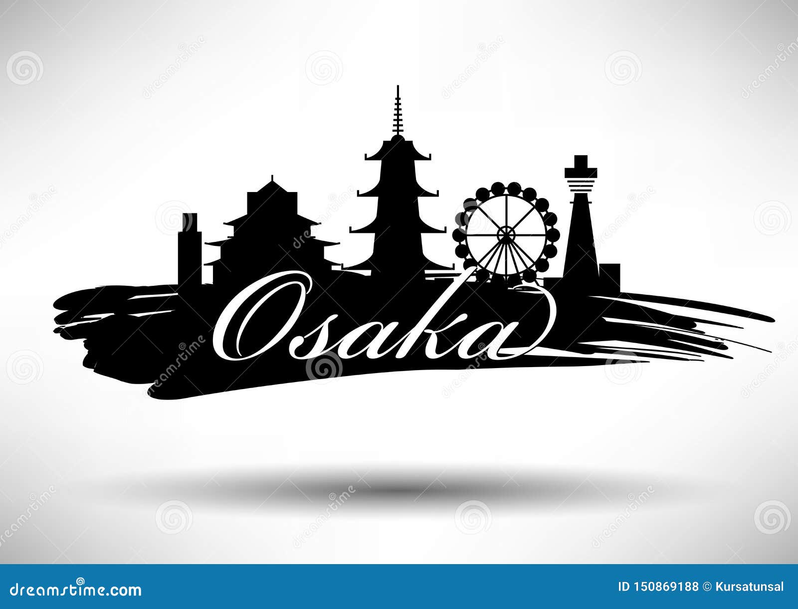 Vector Graphic Design of Osaka City Skyline Stock Illustration ...