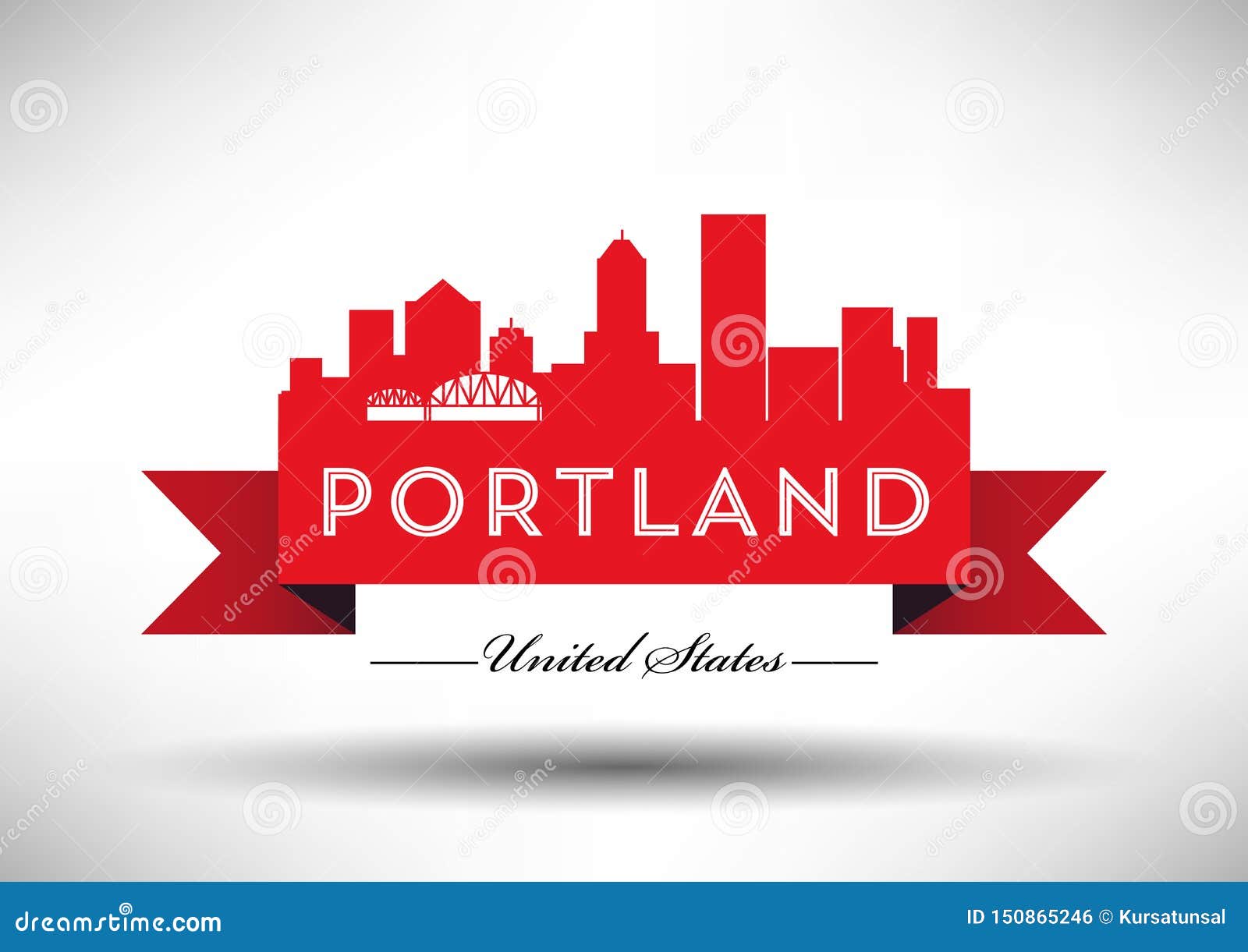 Vector Graphic Design of Portland City Skyline Stock Vector ...