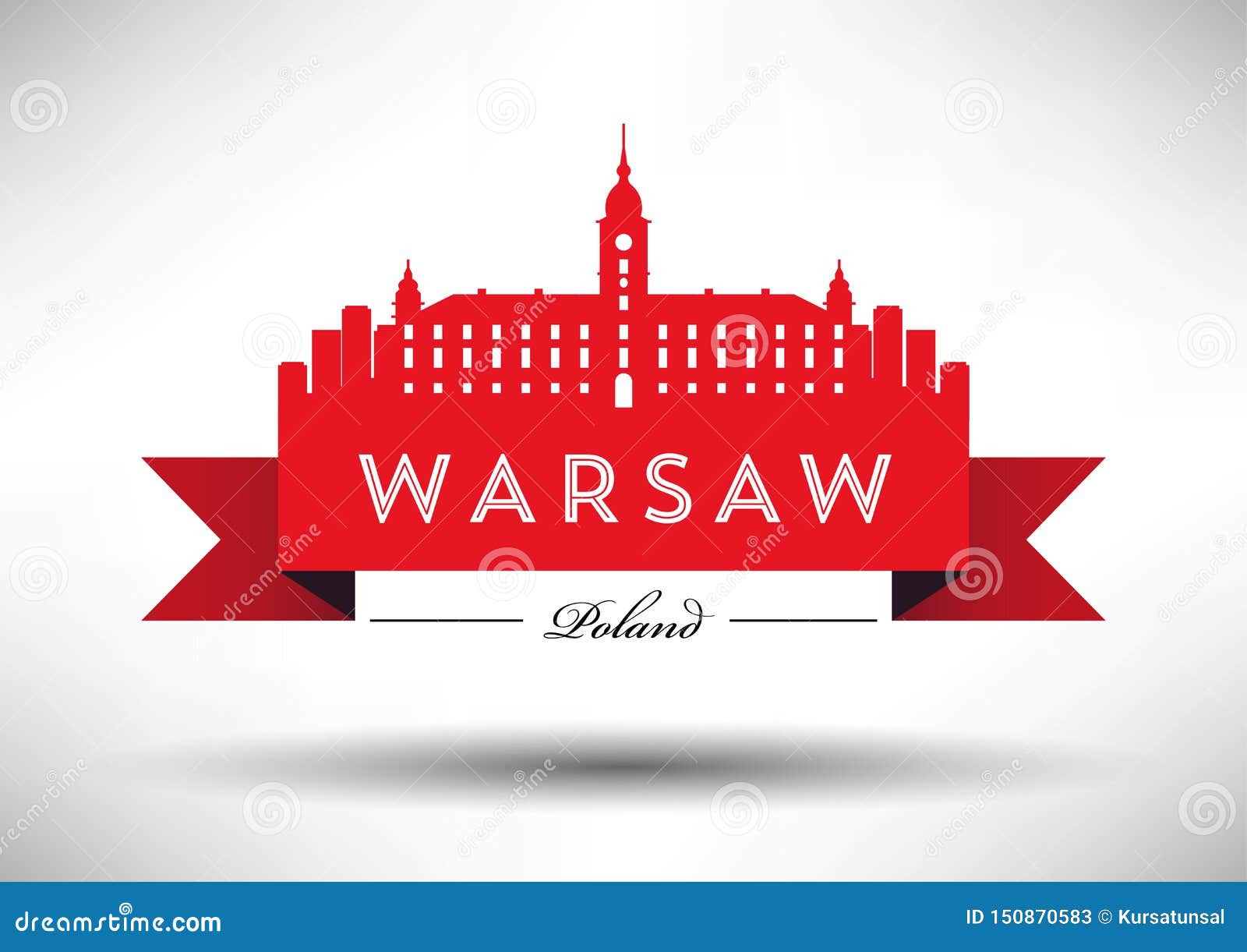 Vector Graphic Design of Warsaw City Skyline Stock Illustration ...
