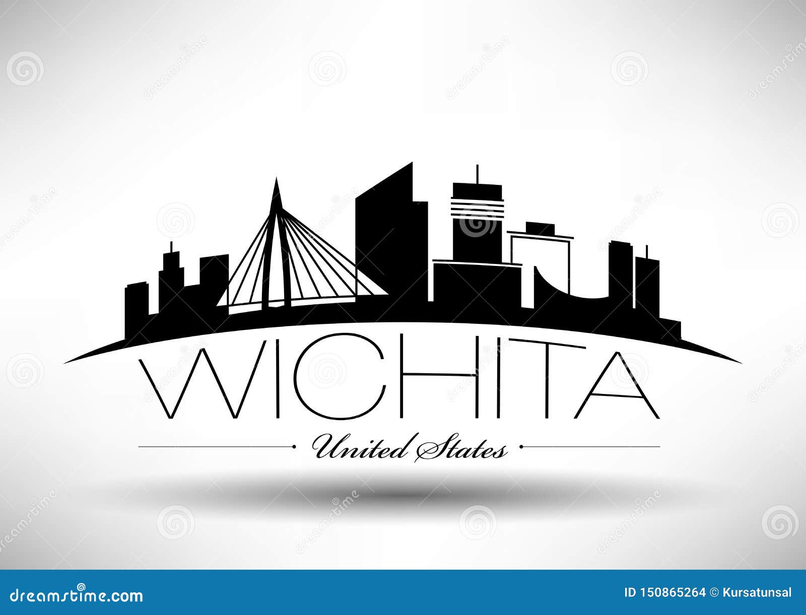 Wichita City Skyline Golden Silhouette. Vector Illustration ...