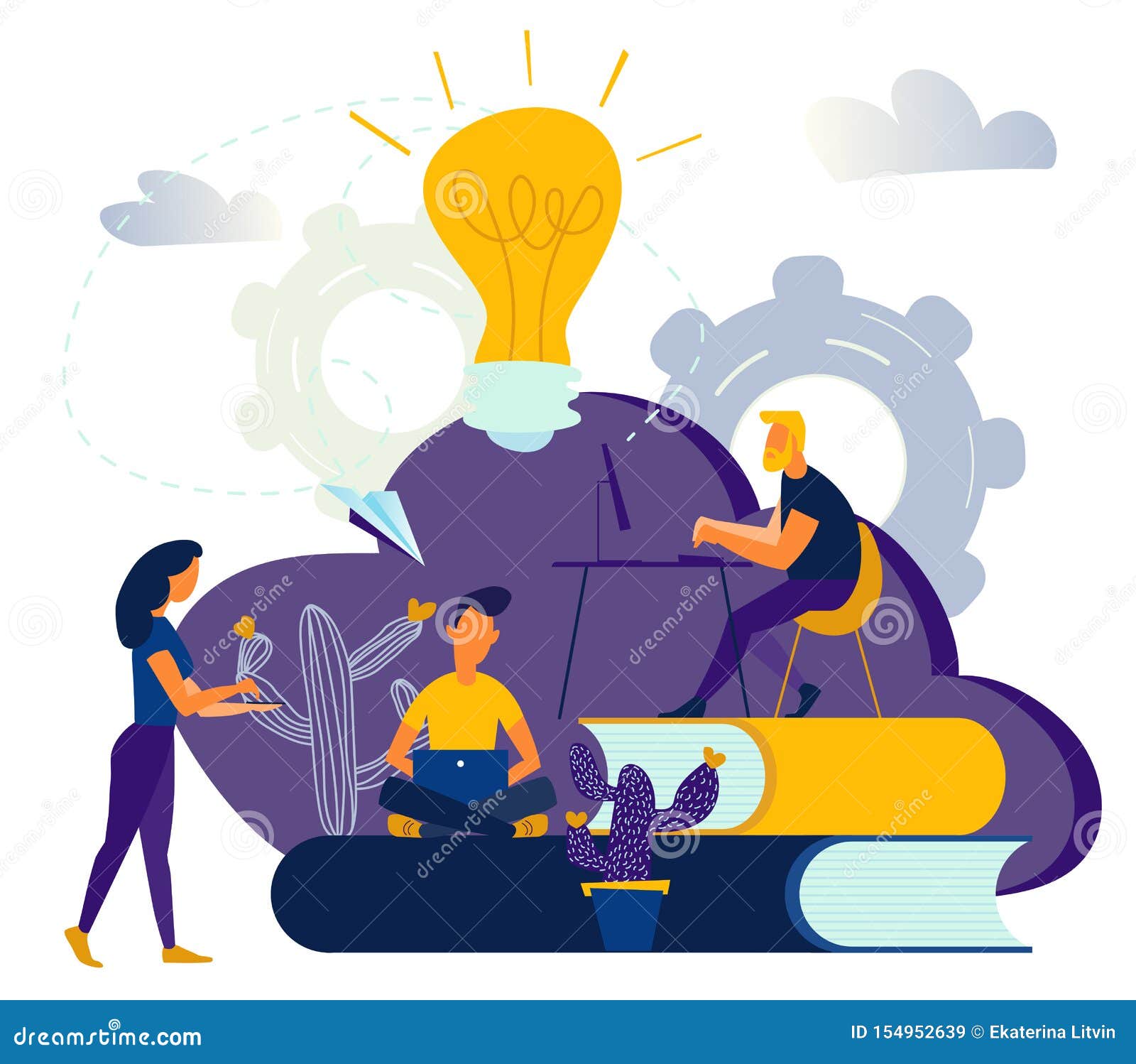 Training Young People To Gain Knowledge Stock Vector - Illustration of ...