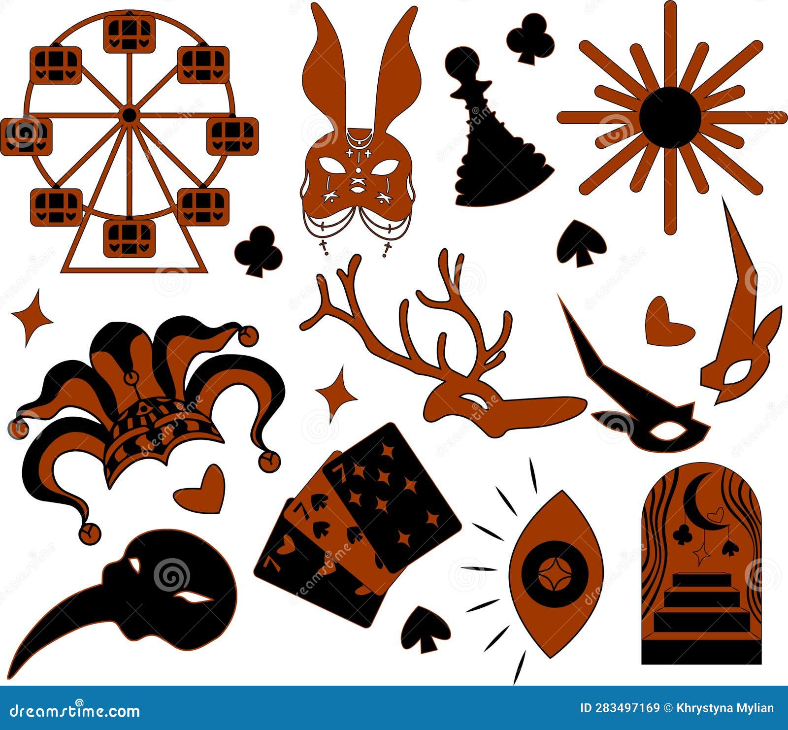 Vector Graphic Elements with the Theme Masquerade Stock Vector ...