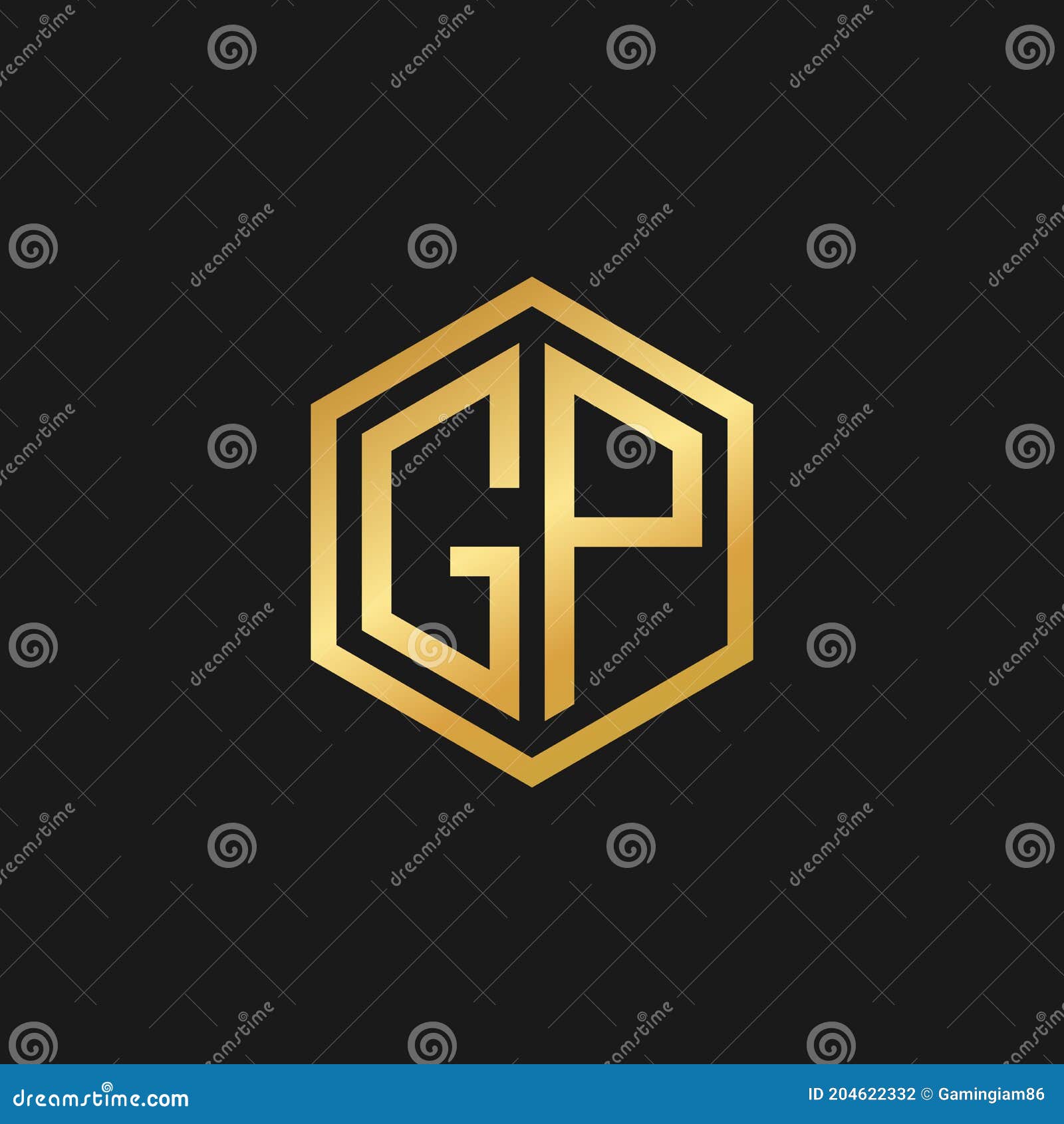 Vector Graphic Initials Letter GP Logo Design Template Stock Vector ...