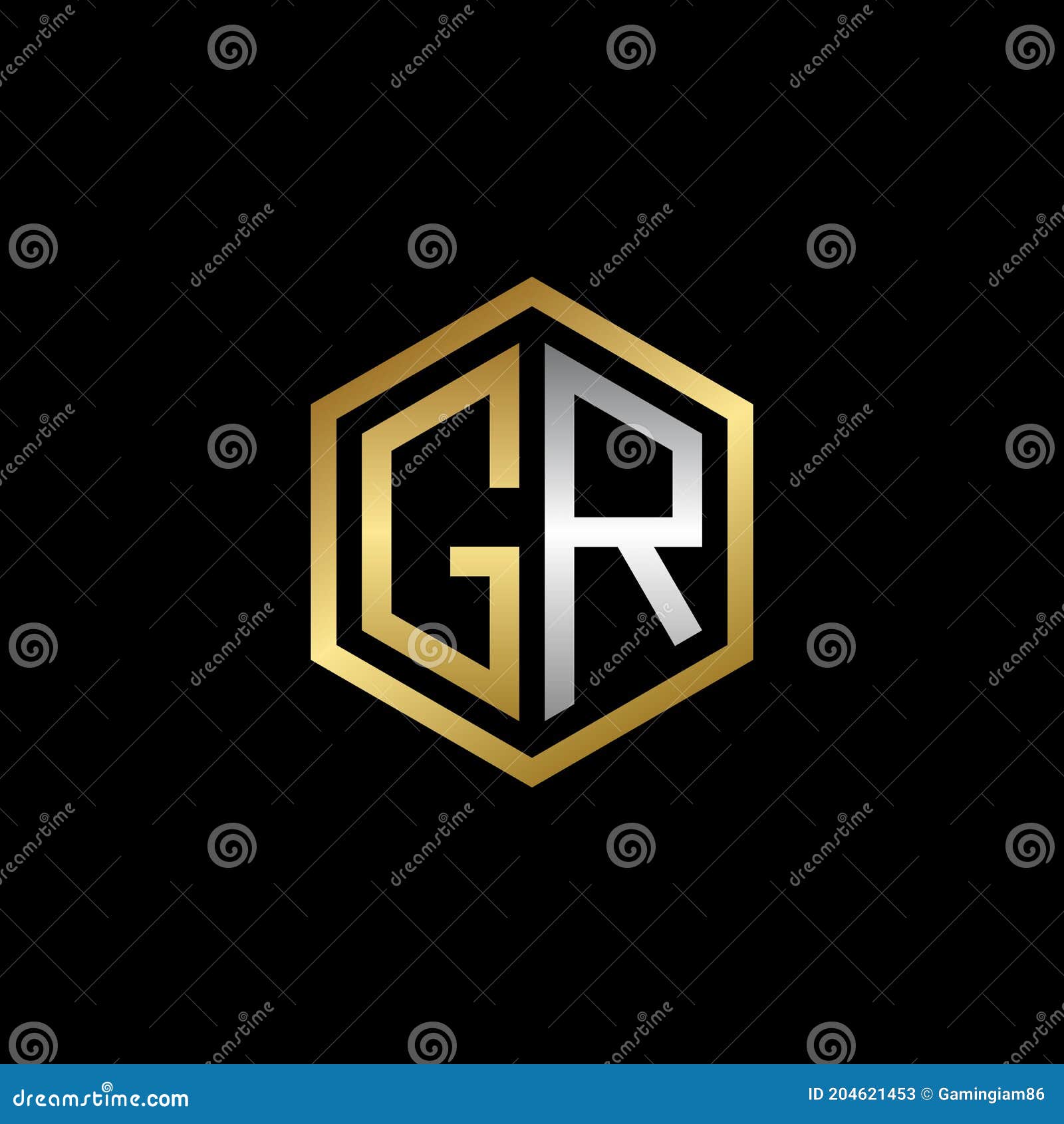 Vector Graphic Initials Letter GR Logo Design Template Stock Vector ...