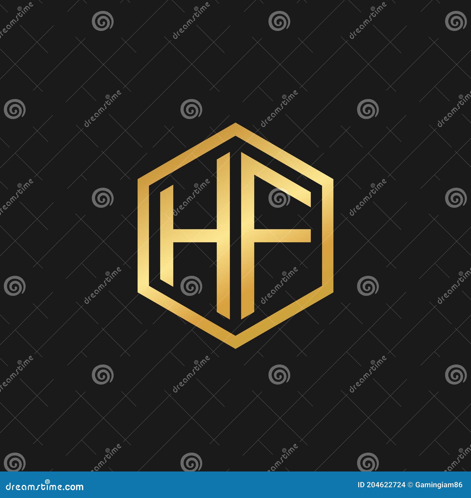 Vector Graphic Initials Letter HF Logo Design Template Stock Vector ...
