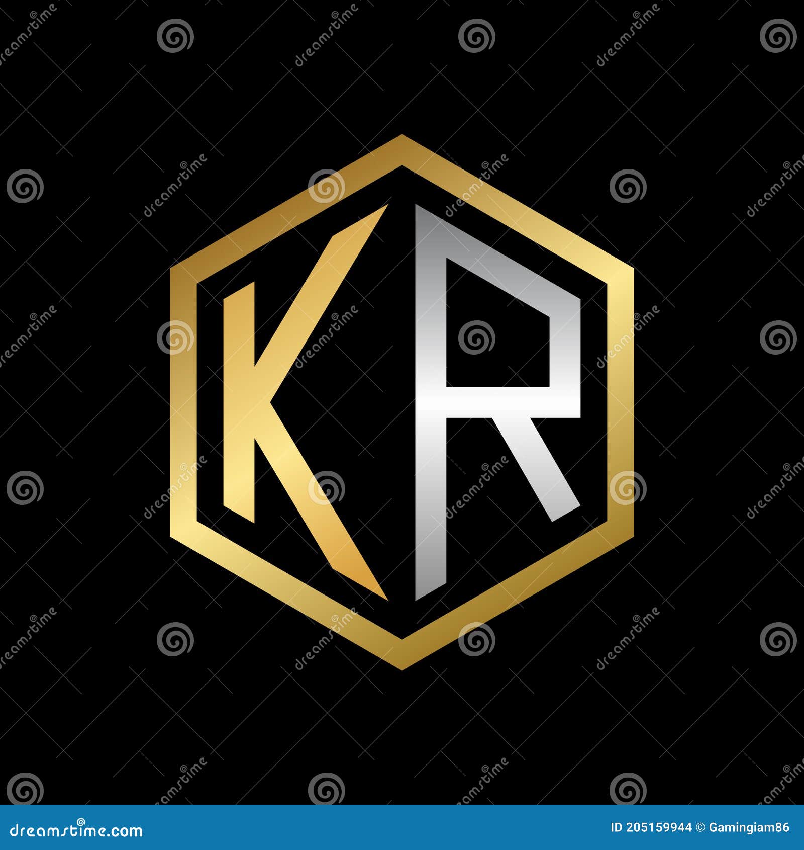 Vector Graphic Initials Letter KR Logo Design Template Stock Vector ...