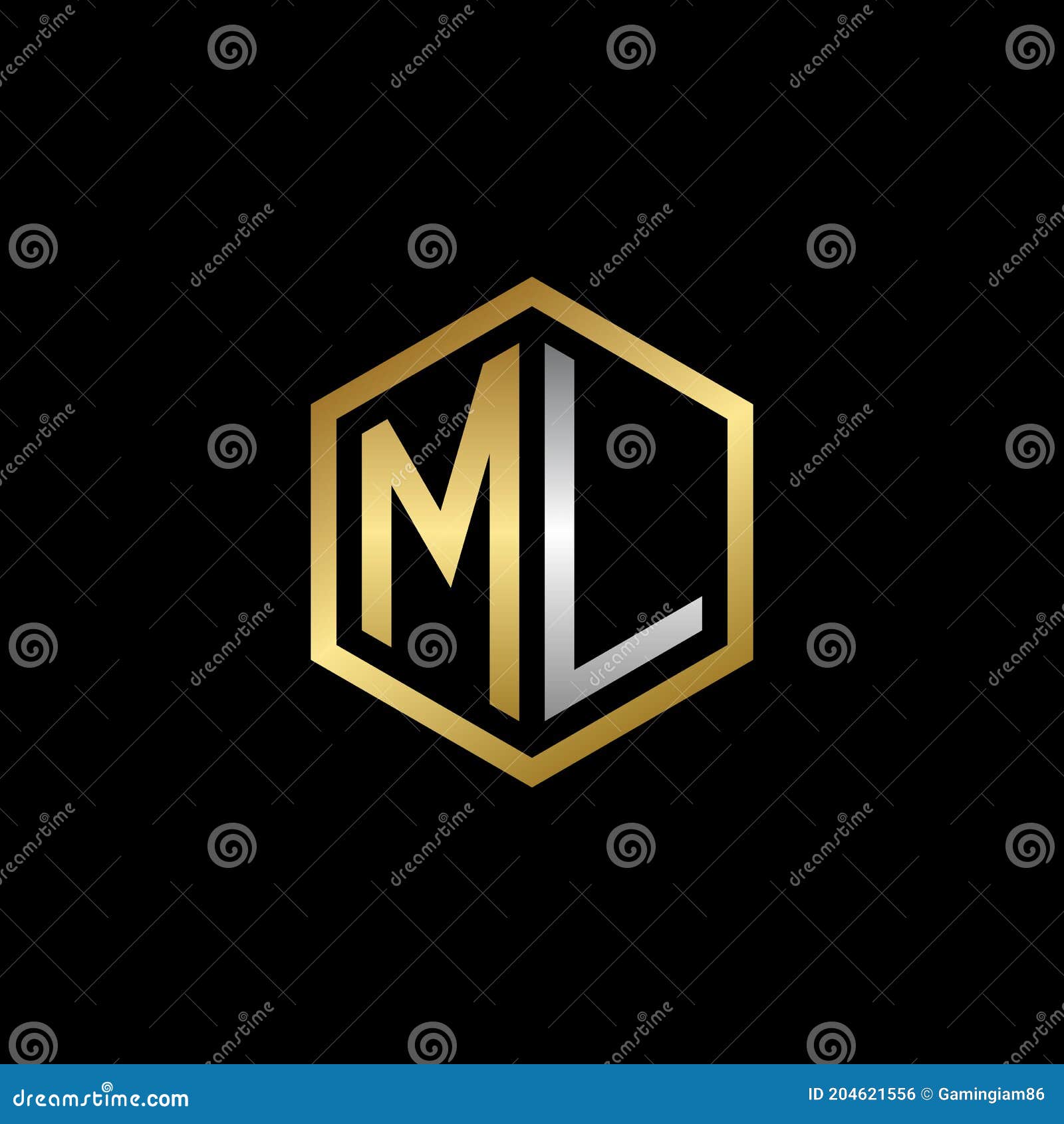 Vector Graphic Initials Letter ML Logo Design Template Stock Vector ...