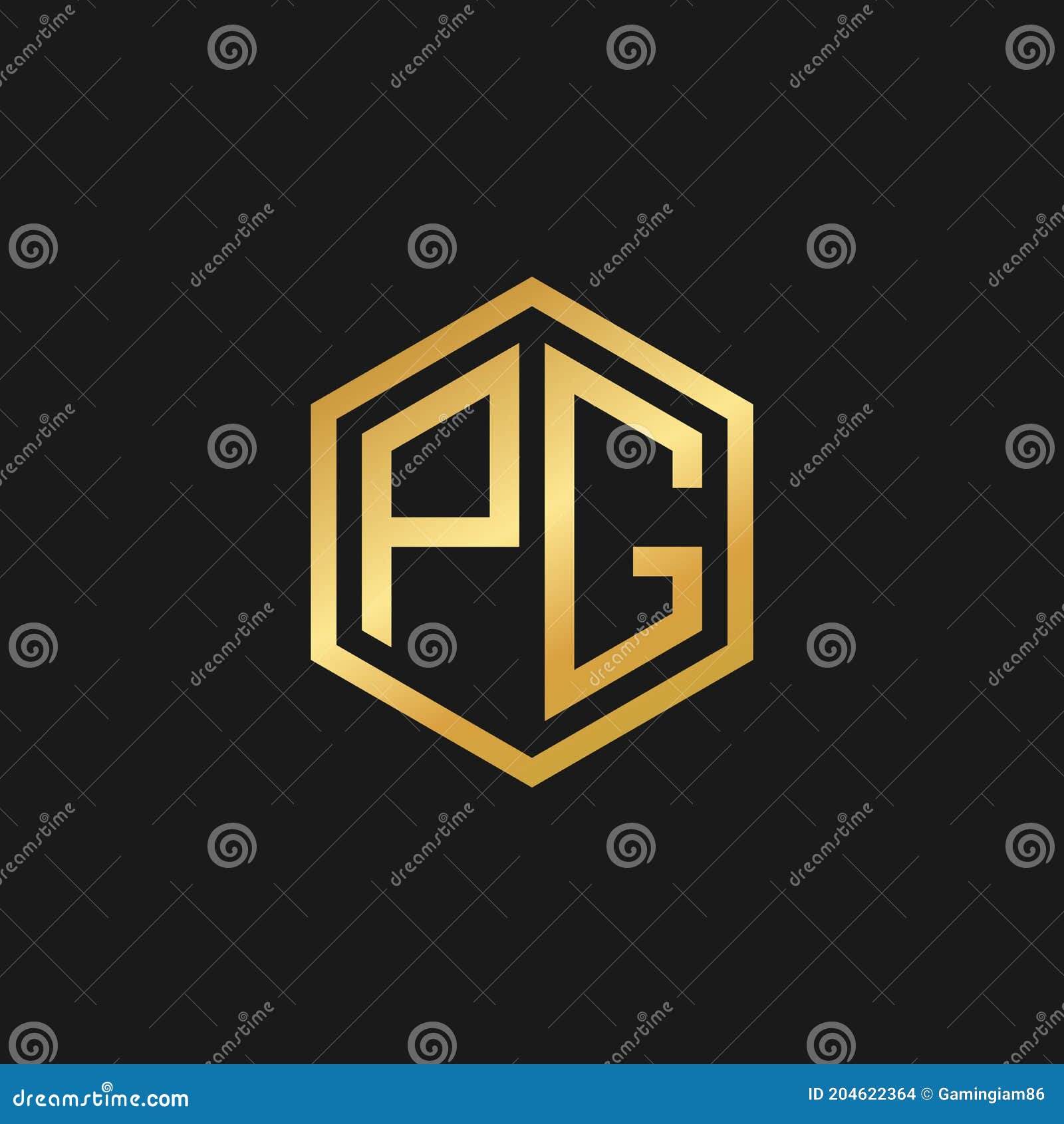 Vector Graphic Initials Letter PG Logo Design Template Stock Vector ...