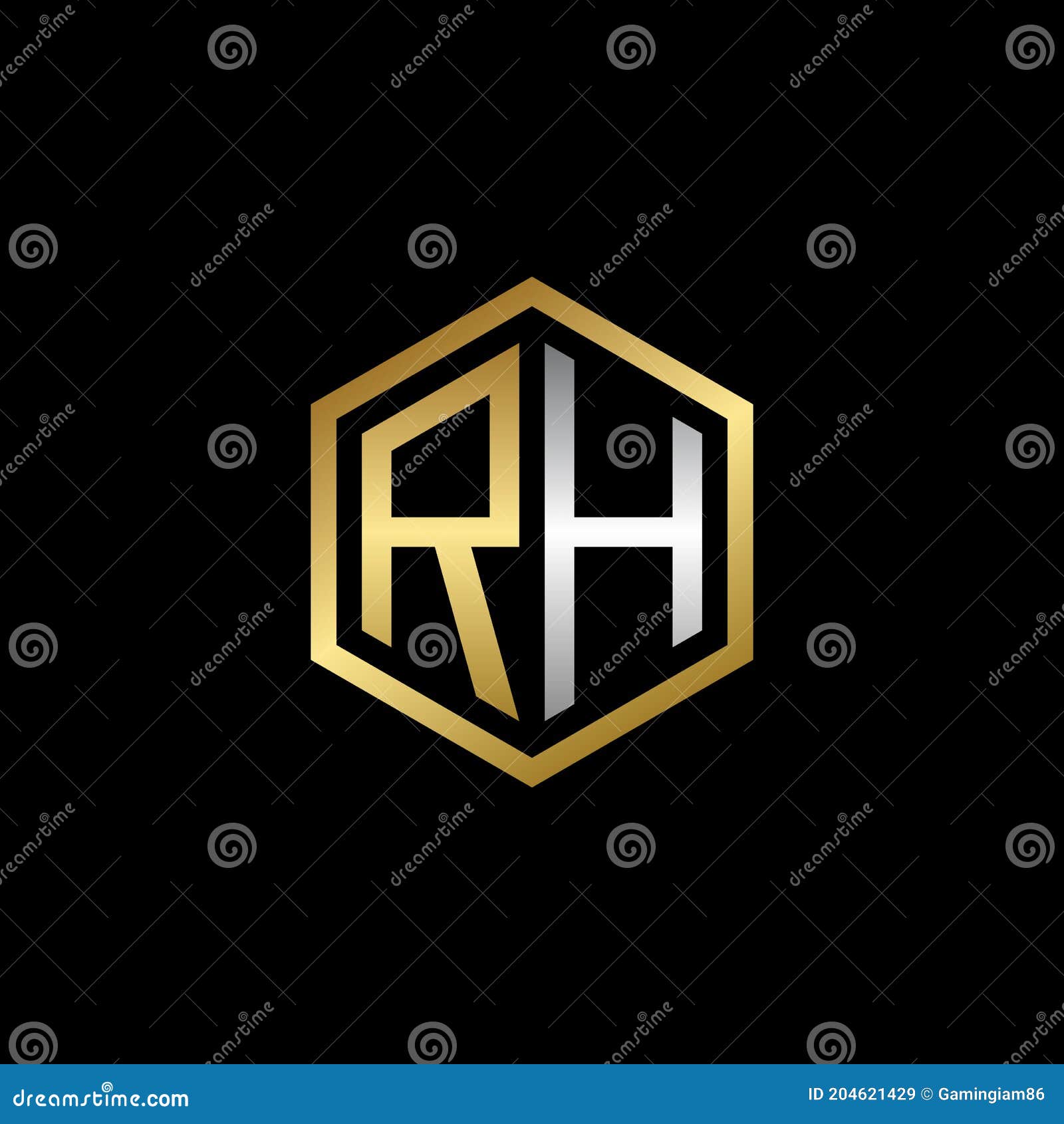 Vector Graphic Initials Letter RH Logo Design Template Stock Vector ...
