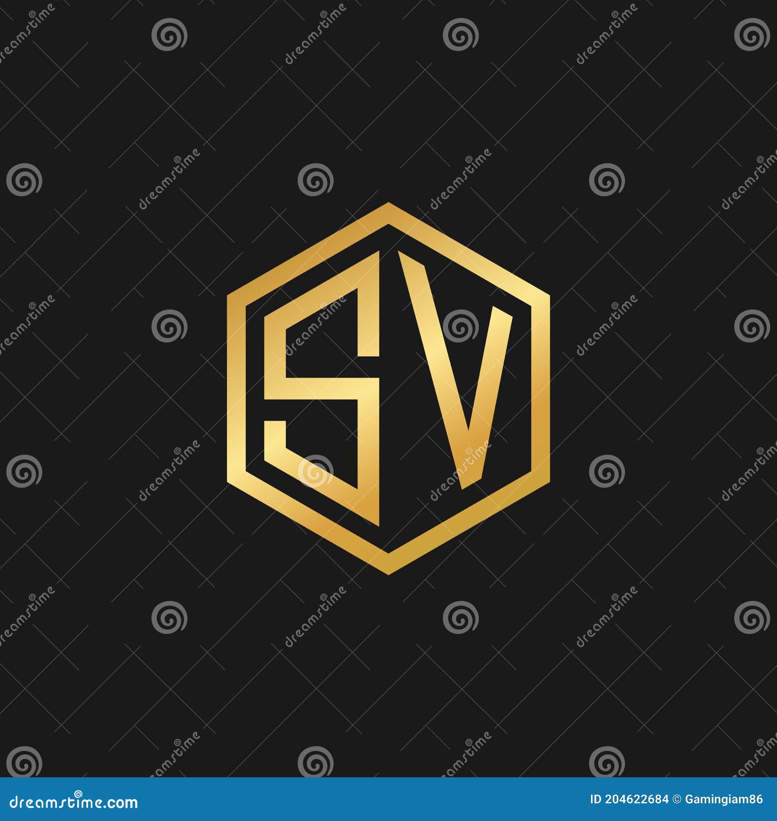 Vector Graphic Initials Letter SV Logo Design Template Stock Vector ...