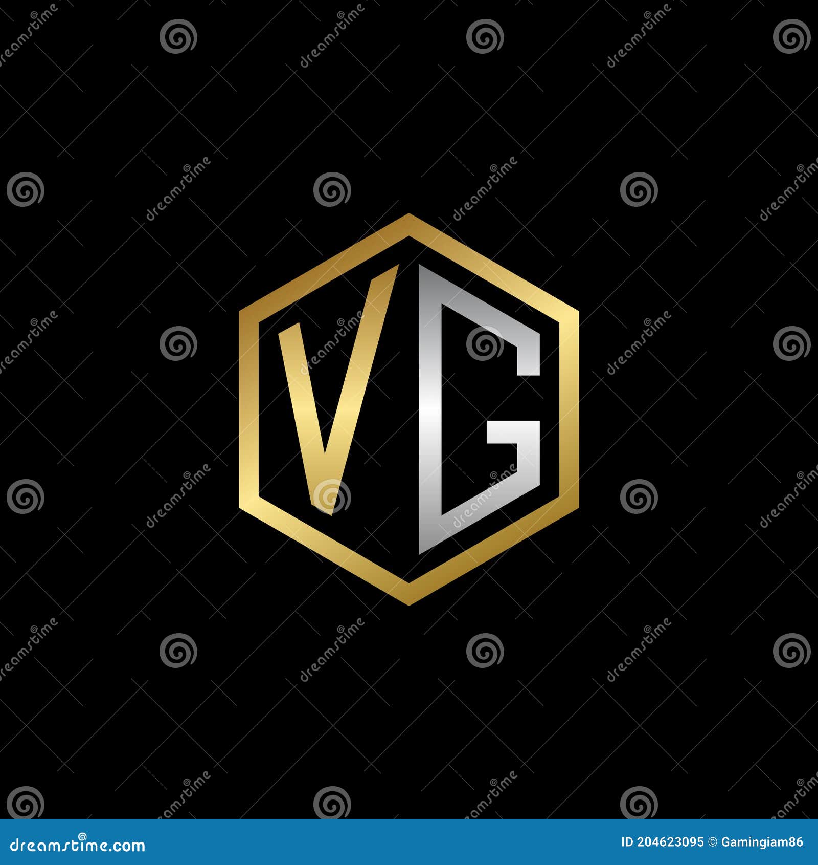Vector Graphic Initials Letter VG Logo Design Template Stock Vector ...
