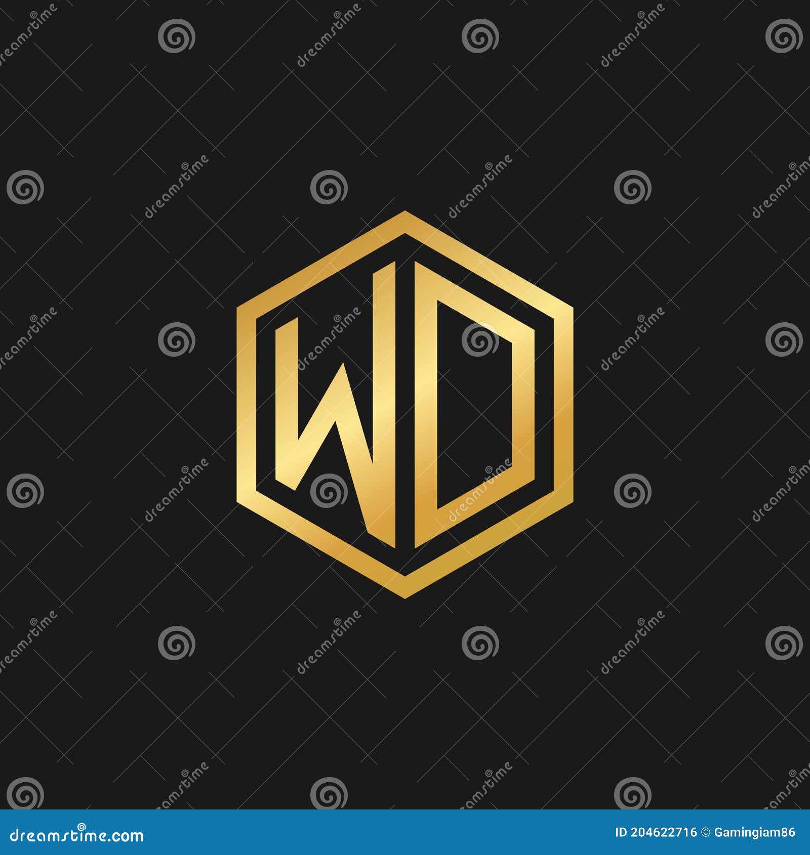 Vector Graphic Initials Letter WD Logo Design Template Stock Vector ...