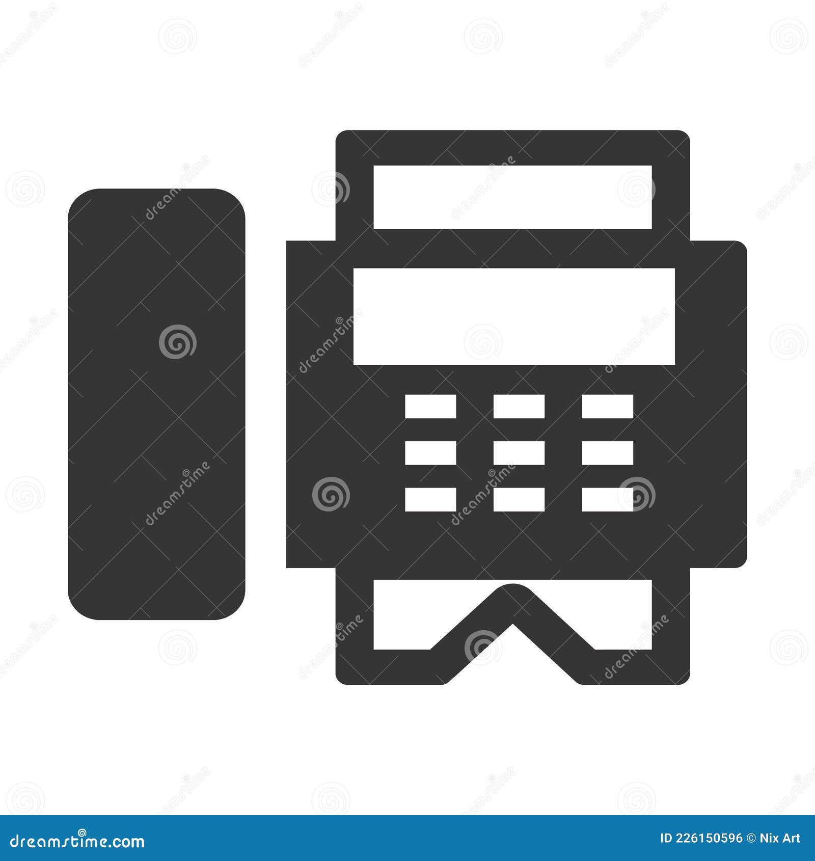 Vector Graphic of Fax Machine - Black Style - Simple Illustration ...