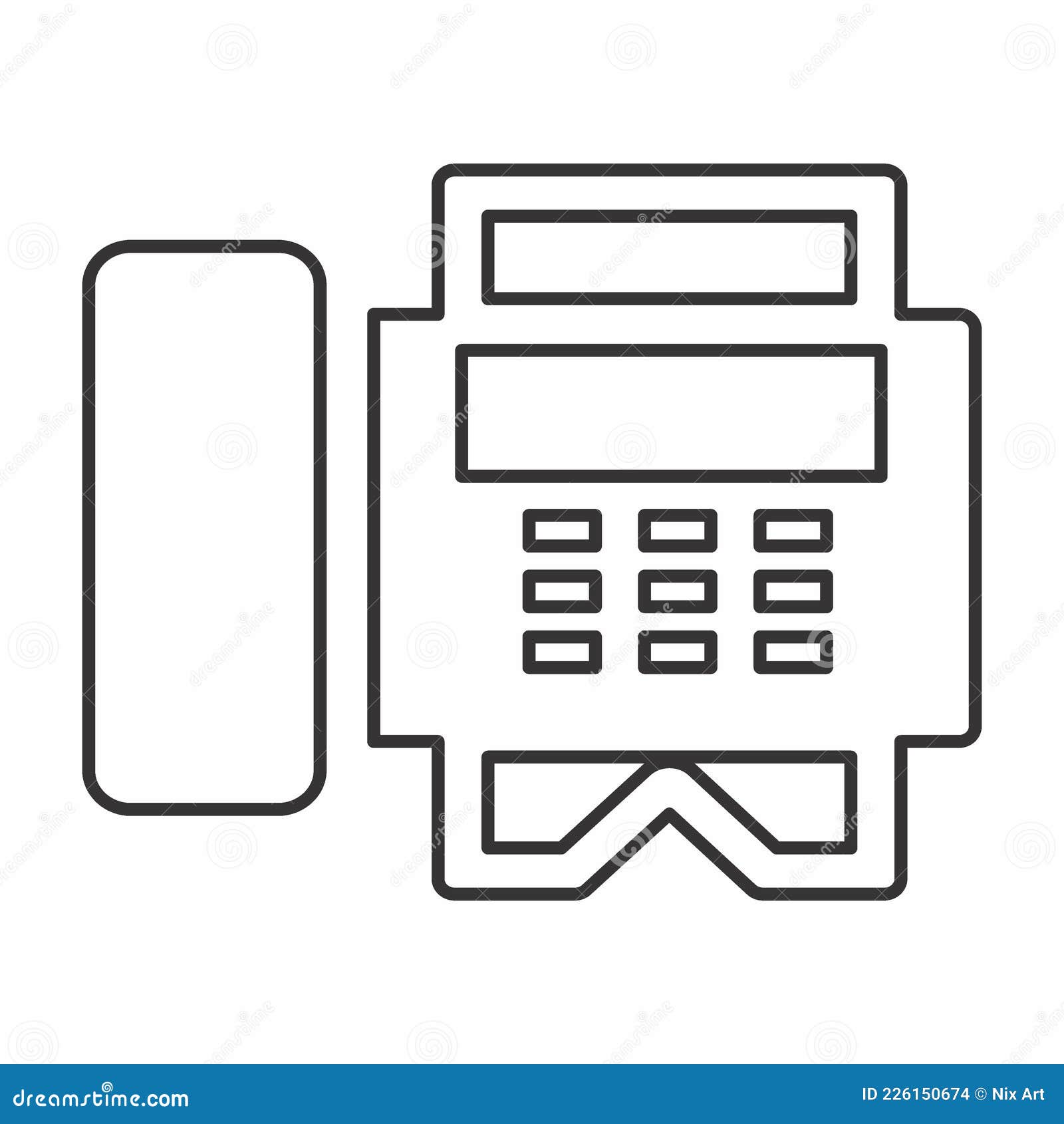 Vector Graphic of Fax Machine - Line Style - Simple Illustration ...