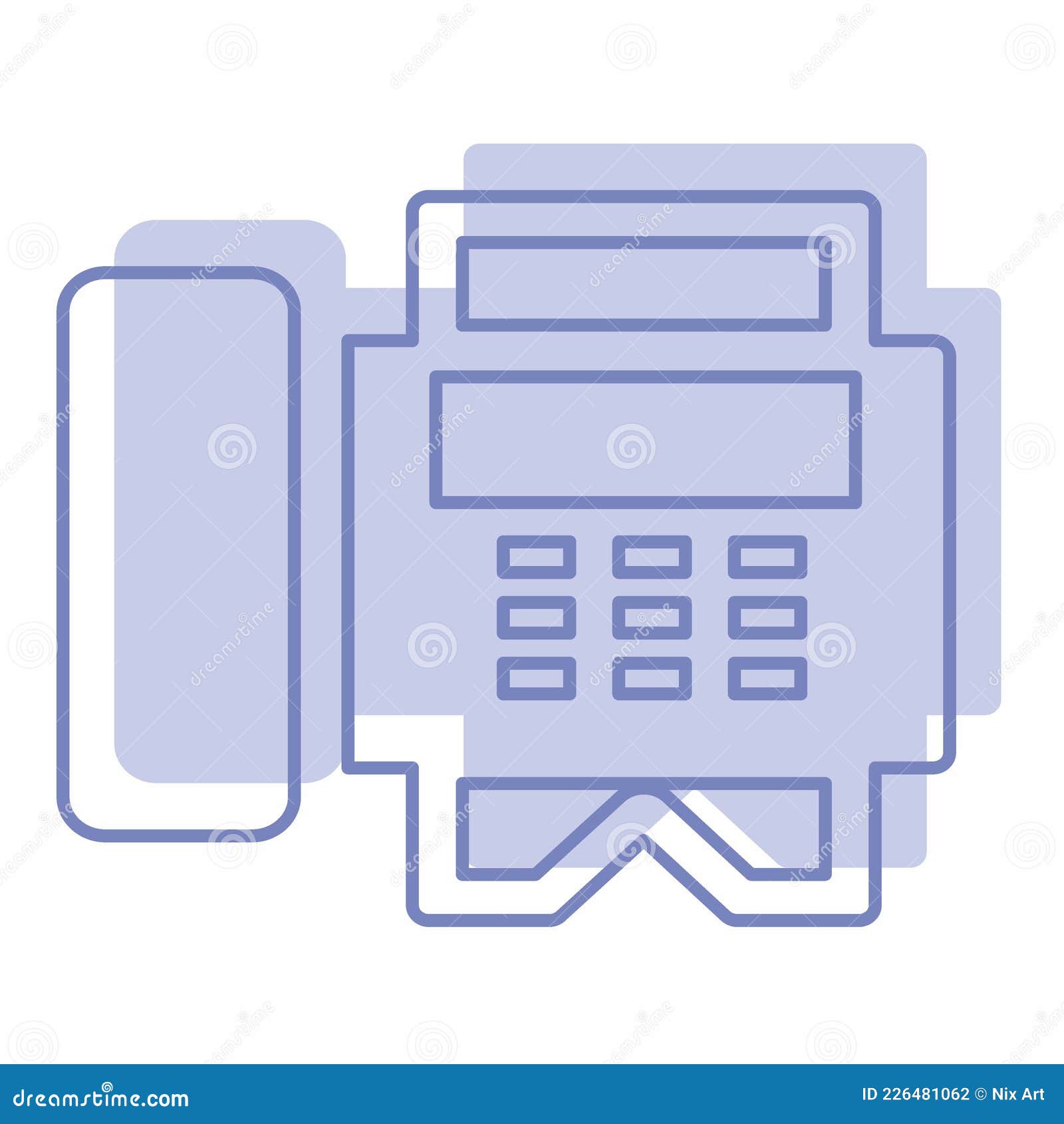 Vector Graphic of Fax Machine - Twins Style - Simple Illustration ...