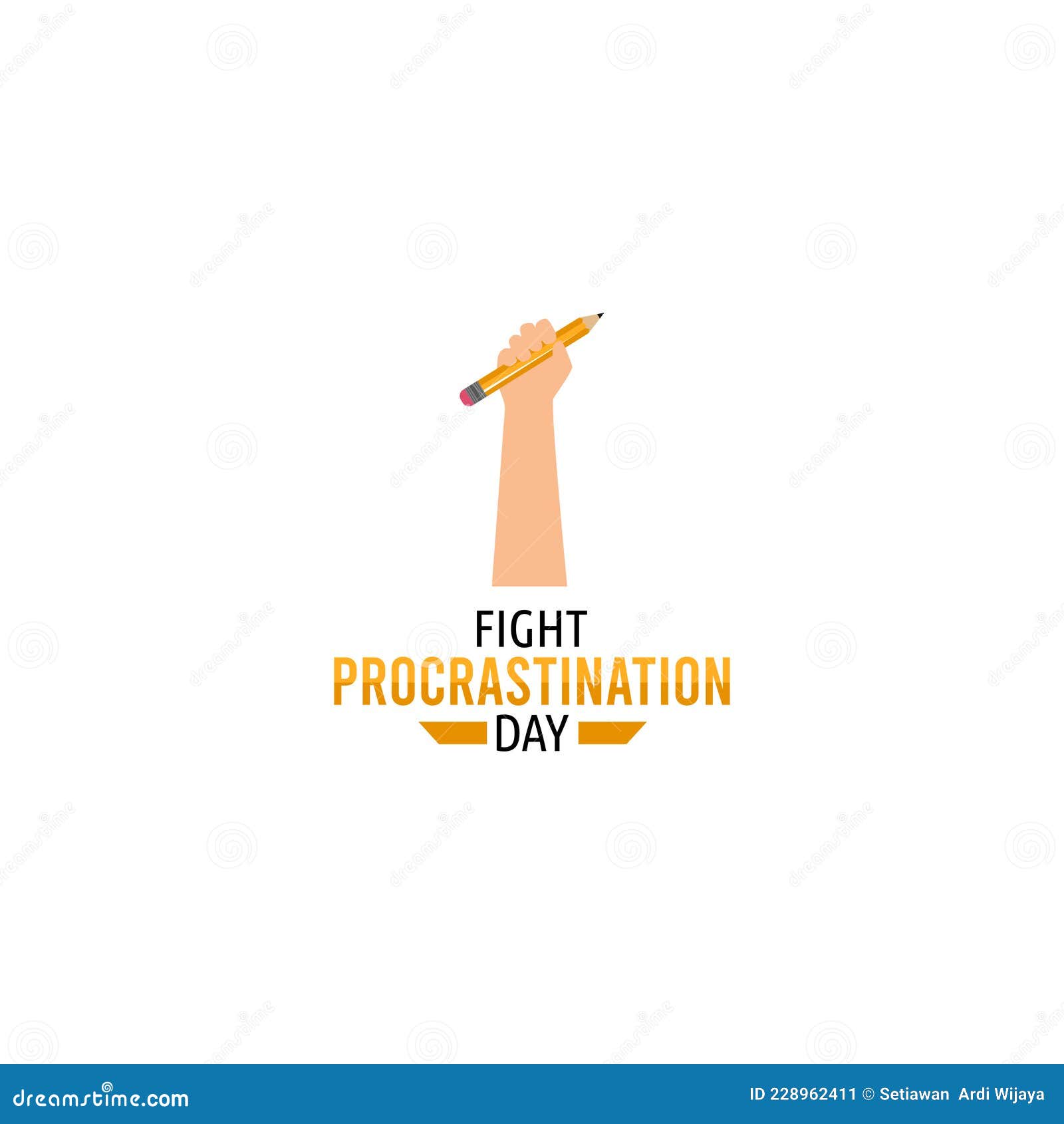 Vector Graphic of Fight Procrastination Day Stock Vector - Illustration ...