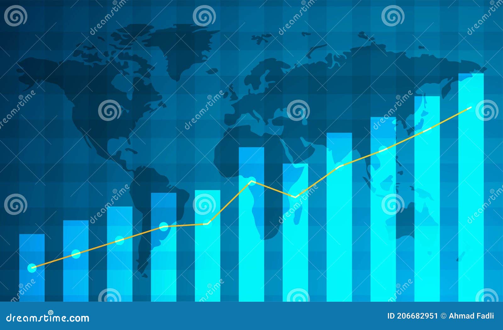 Vector Graphic of Financial Graph with Up Trend Line Stock Vector ...