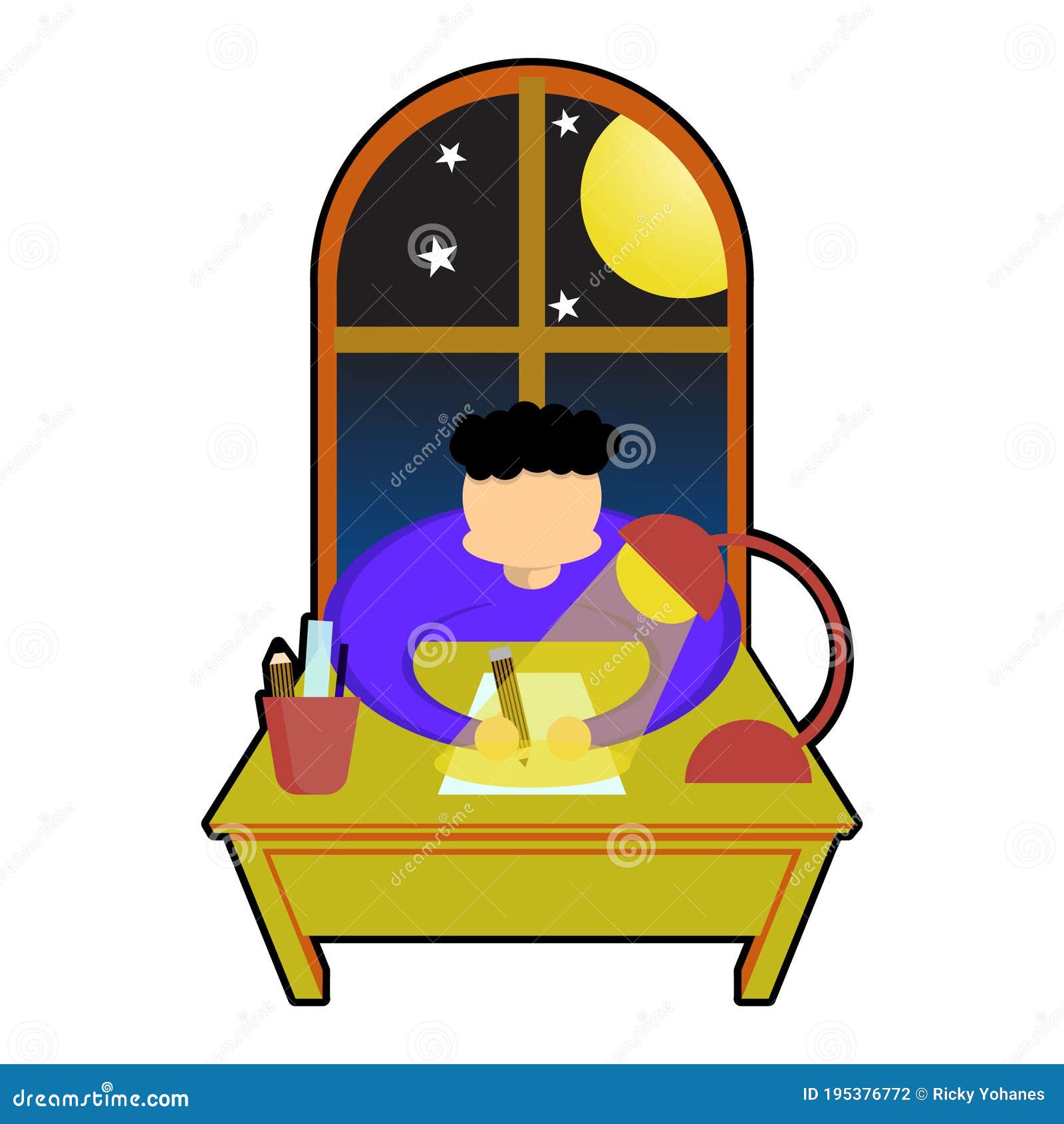 Vector Graphic Flat Design with Study Child Illustration Stock Vector ...