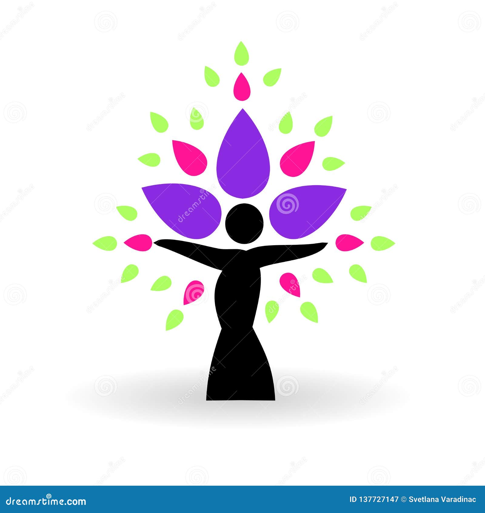 Abstract Human Tree with Leaves. Stock Vector - Illustration of organic ...