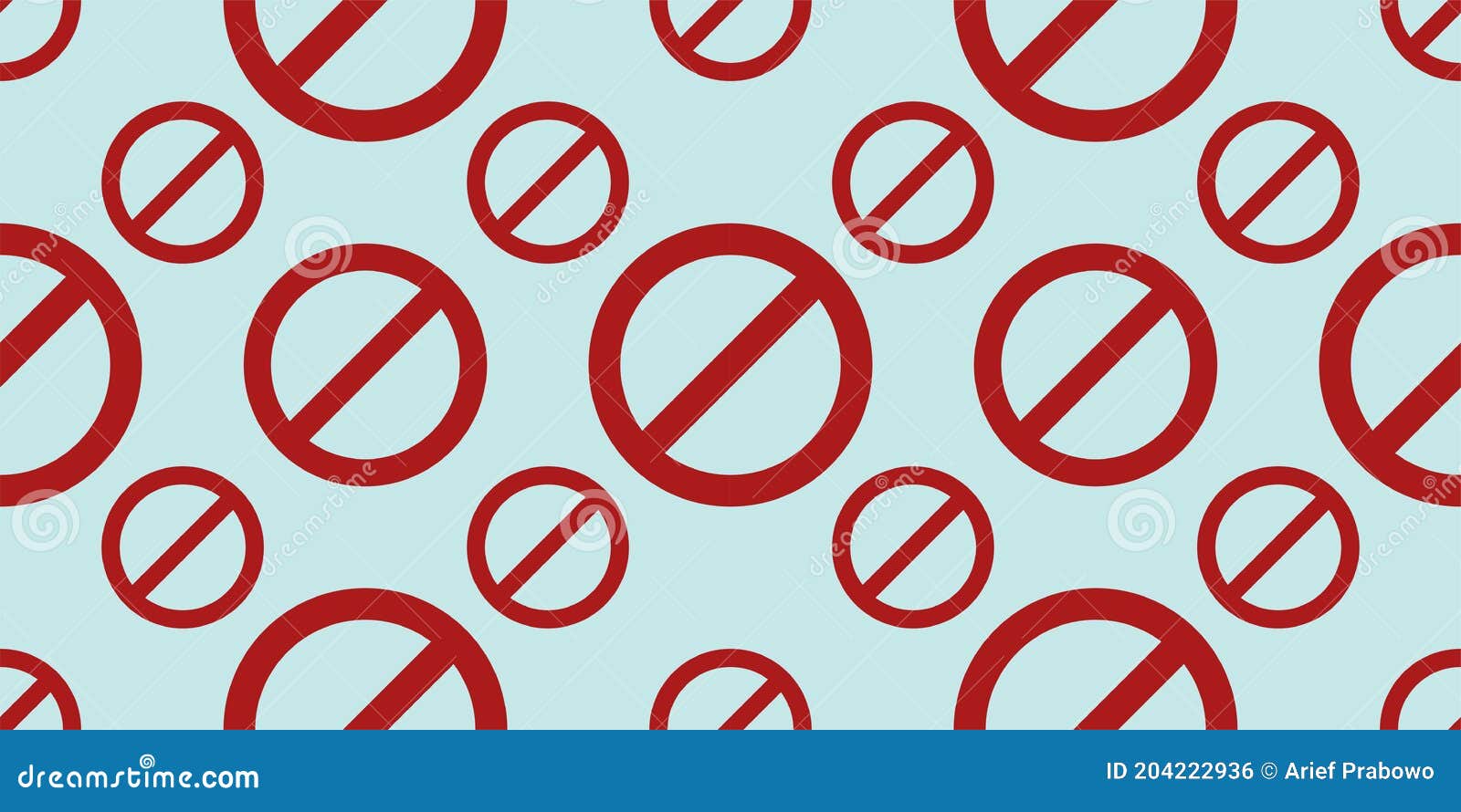 Seamless Pattern of Forbidden Symbol Sign. Stock Vector - Illustration ...