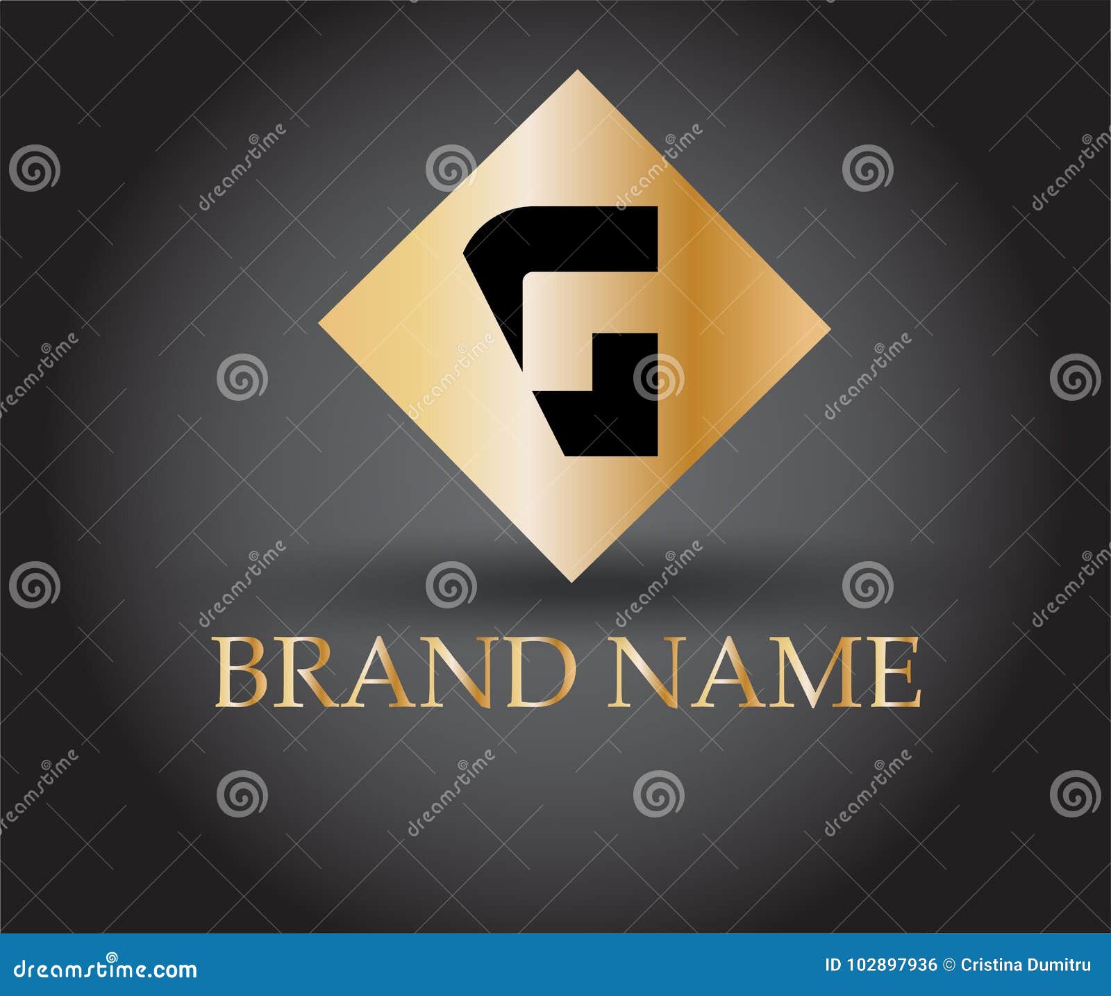Vector Graphic Golden Square G Symbol Stock Vector - Illustration of ...