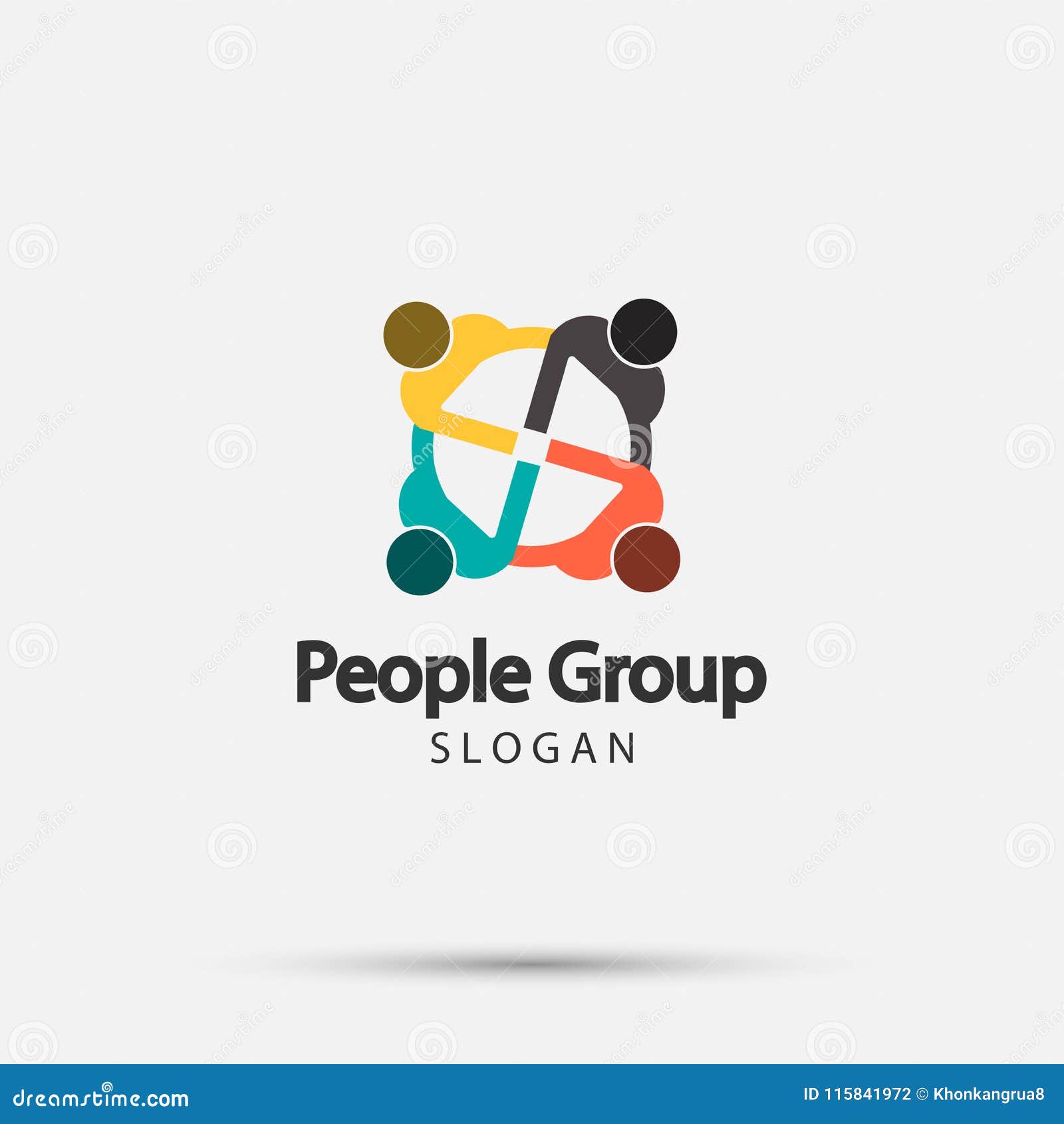 Vector Graphic Group Connection Logo.Eight People in the Circle.logo ...