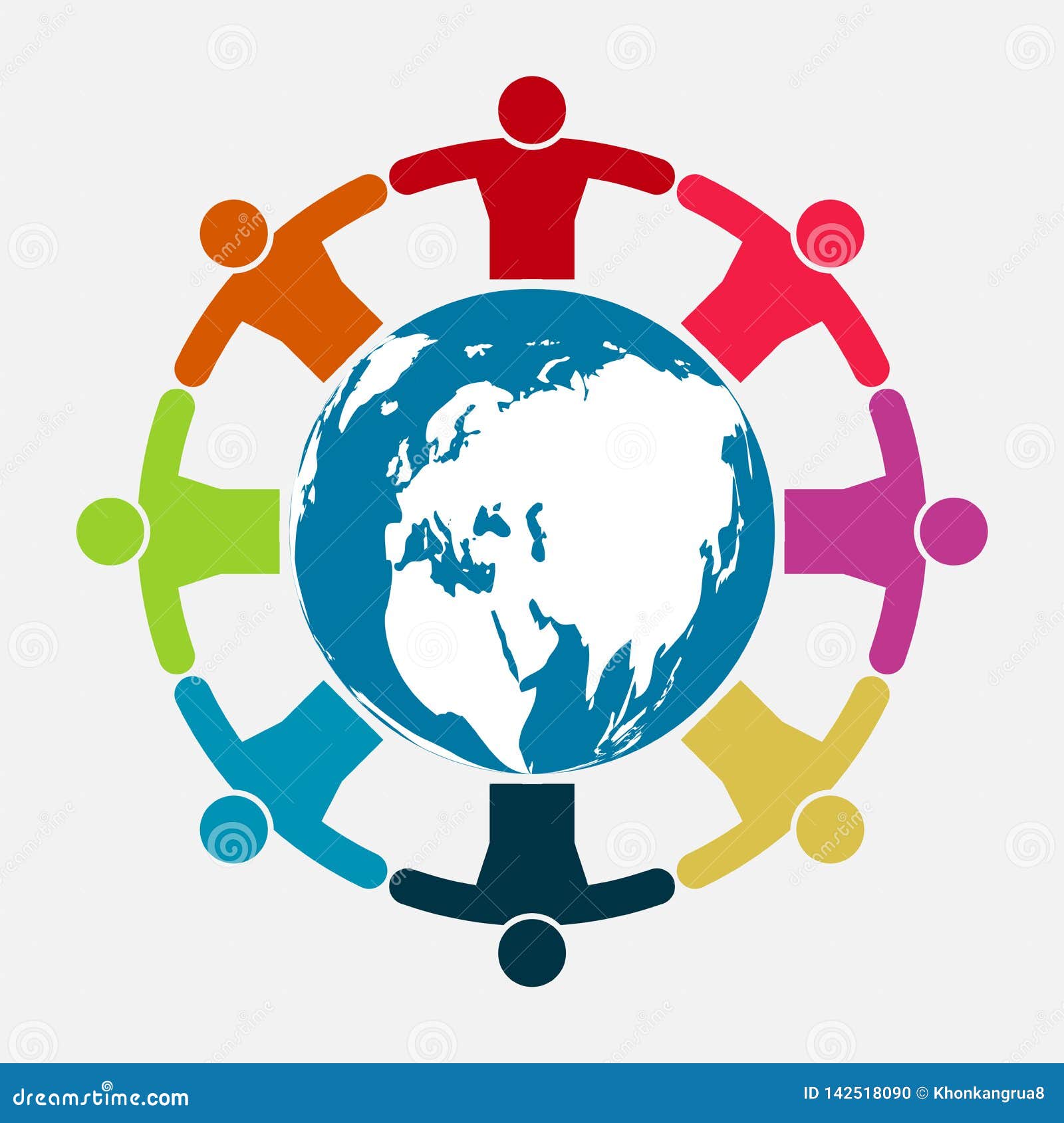 Vector Graphic Group Connection Logo.Eight People in the Circle.logo ...
