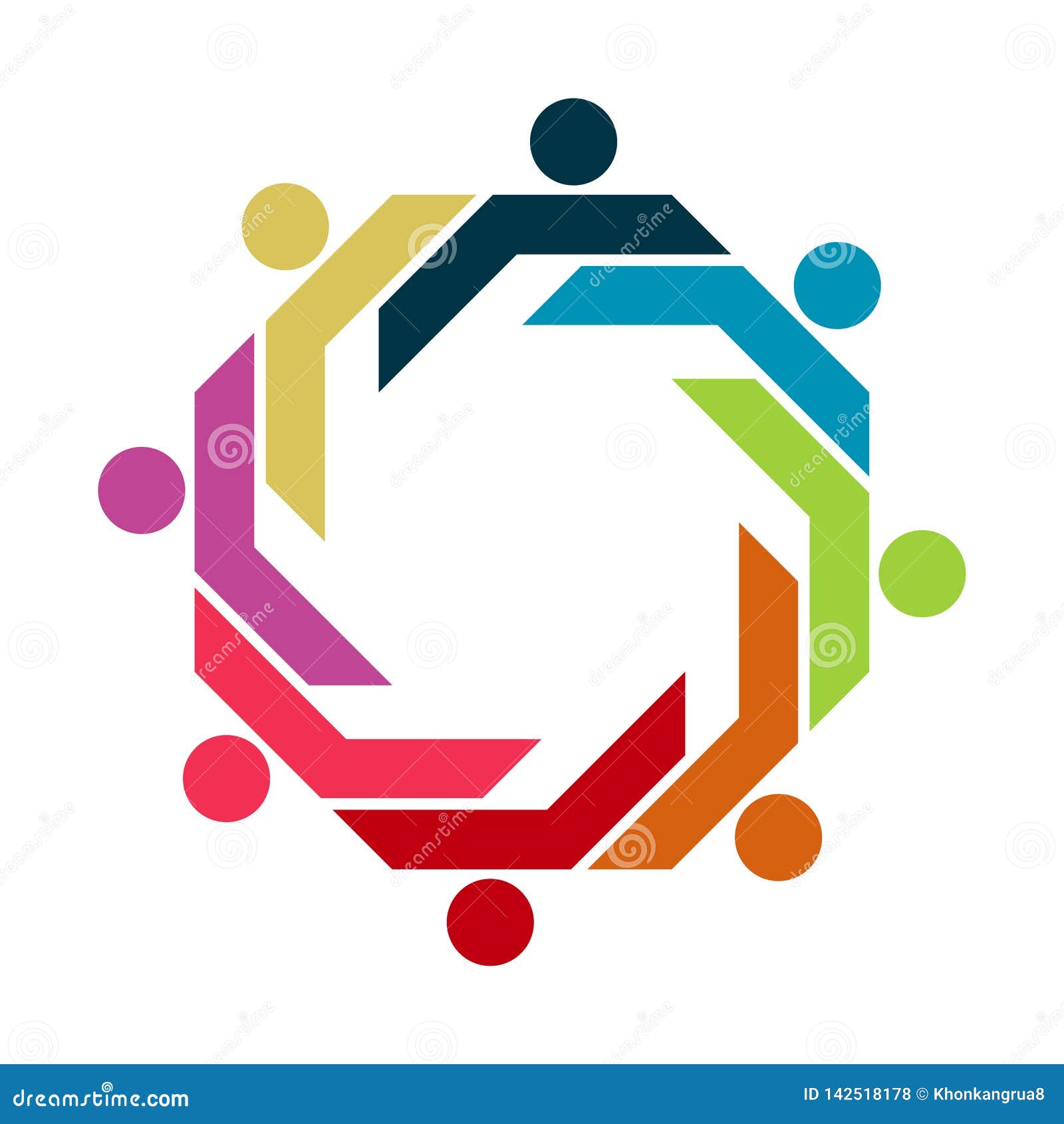 Vector Graphic Group Connection Logo.Eight People in the Circle.logo ...