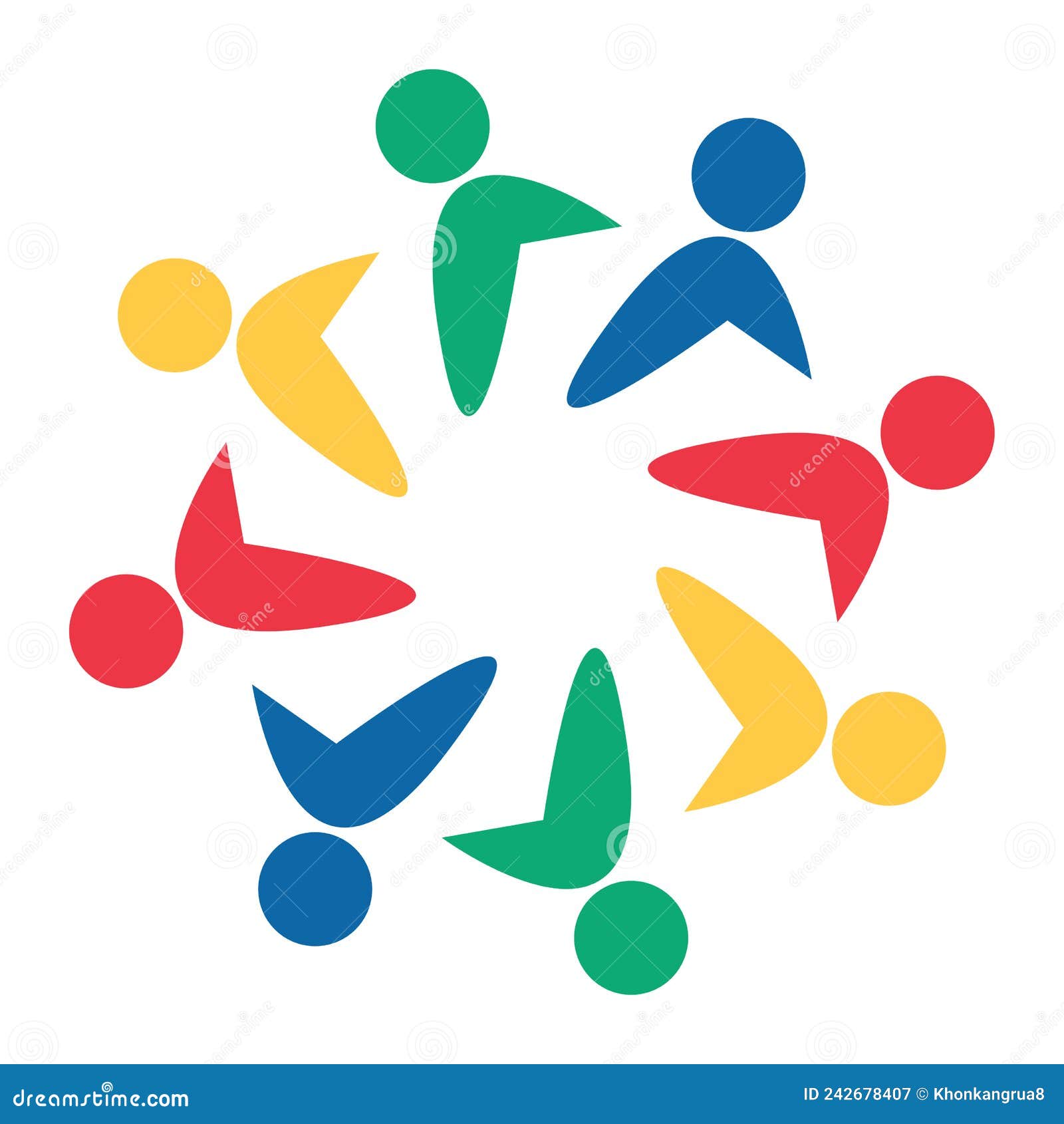 Vector Graphic Group Connection Logo.Eight People in the Circle Stock ...