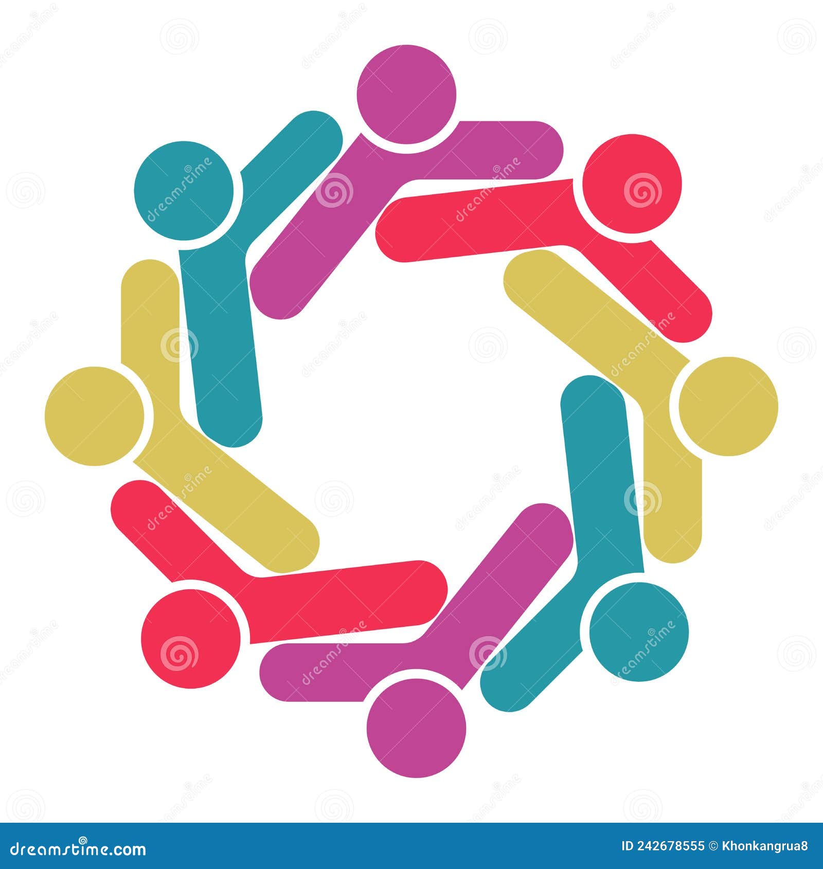 Vector Graphic Group Connection Logo.Eight People in the Circle Stock ...