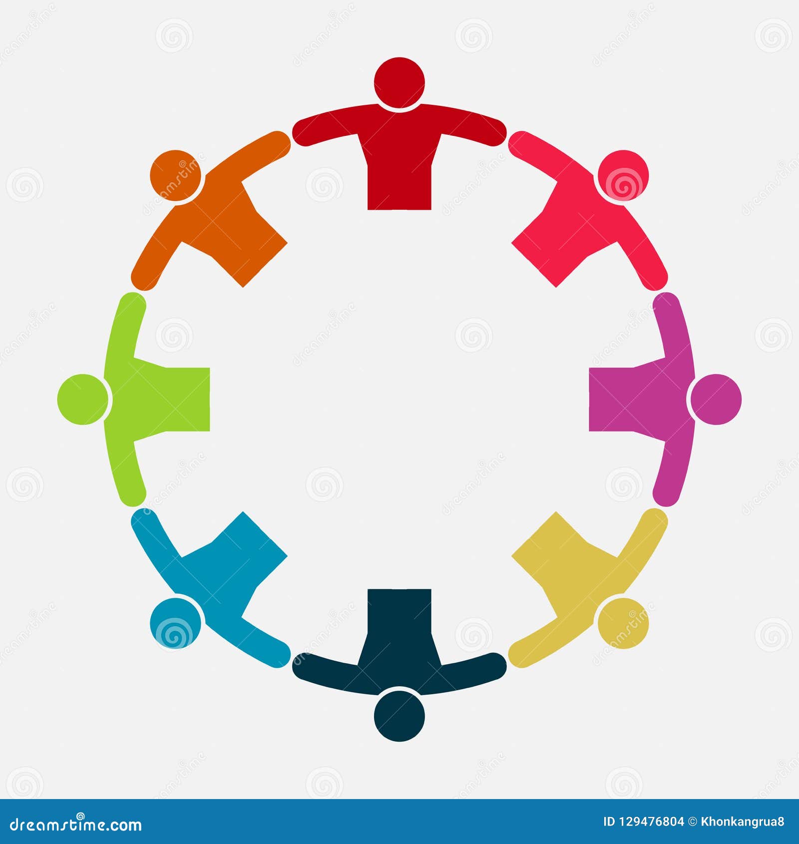 Vector Graphic Group Connection Logo.Eight People in the Circle.logo ...