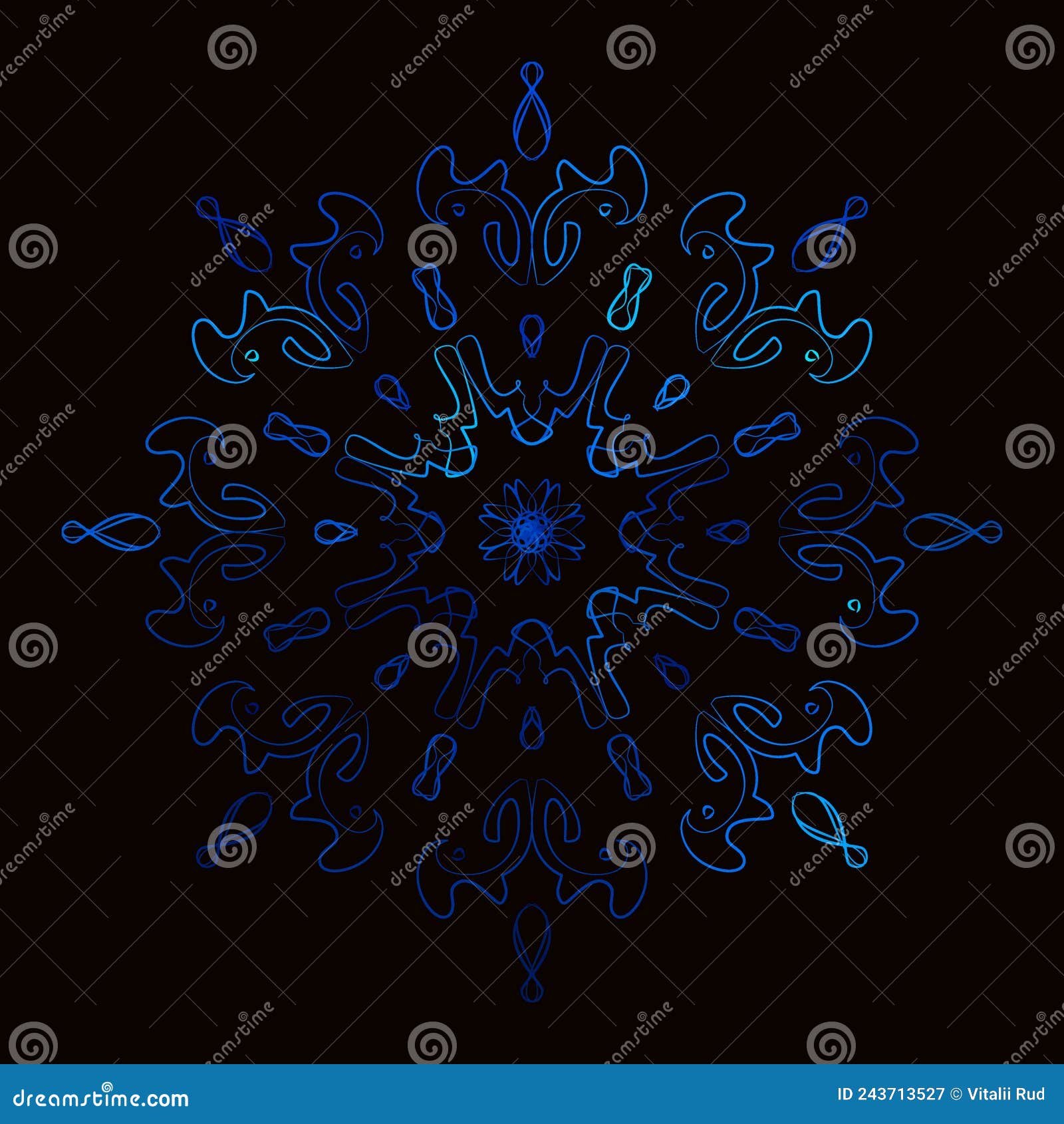 Vector Graphic of Guilloche Pattern on Dark Blue Background. Vector ...