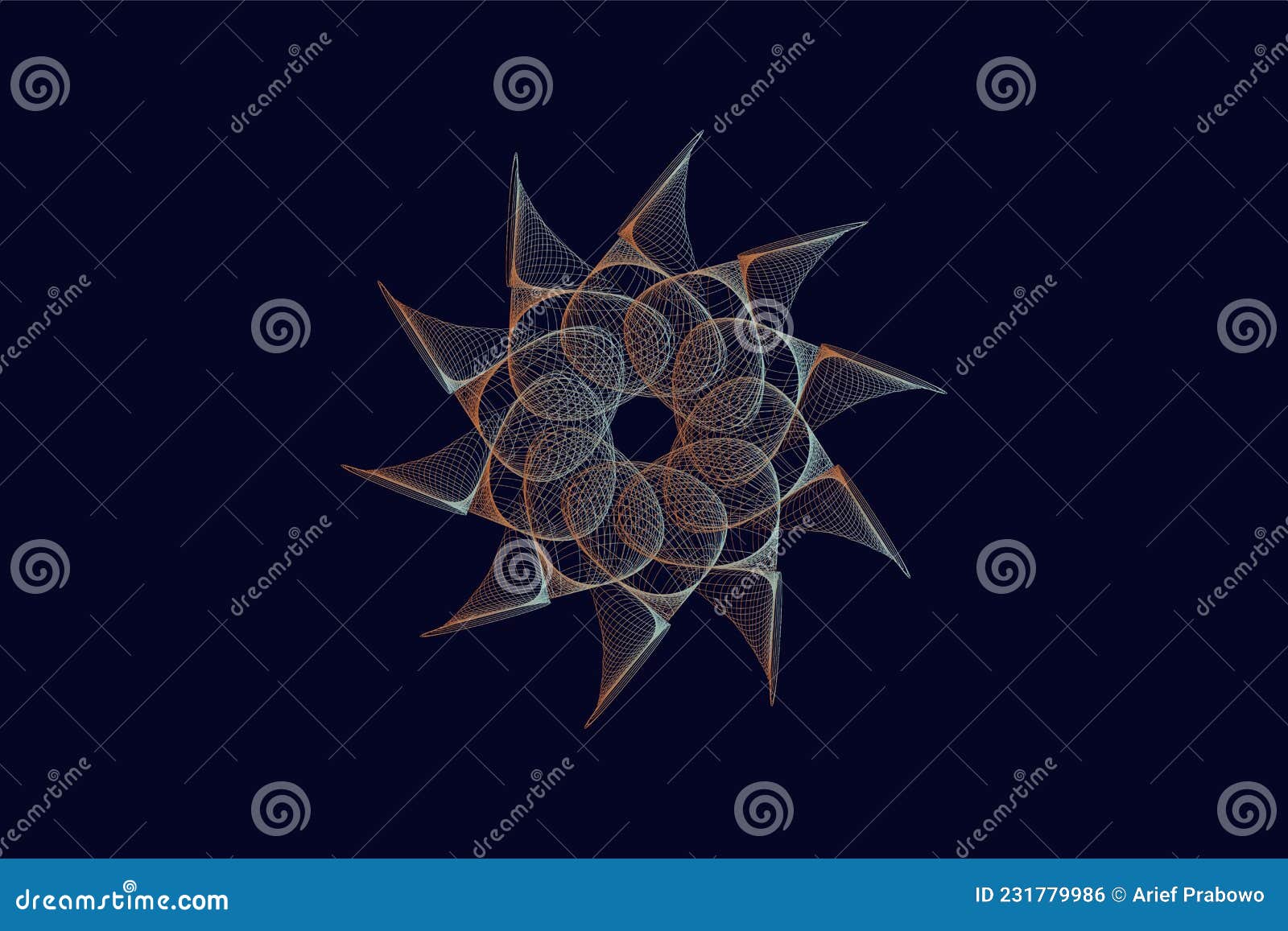 Vector Graphic of Guilloche Pattern on Dark Blue Background. Vector ...