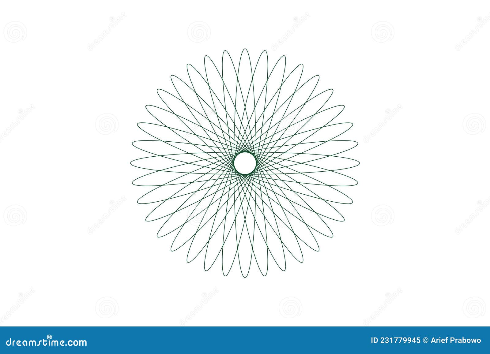 Vector Graphic of Guilloche Pattern on White Background. Rosette Line ...