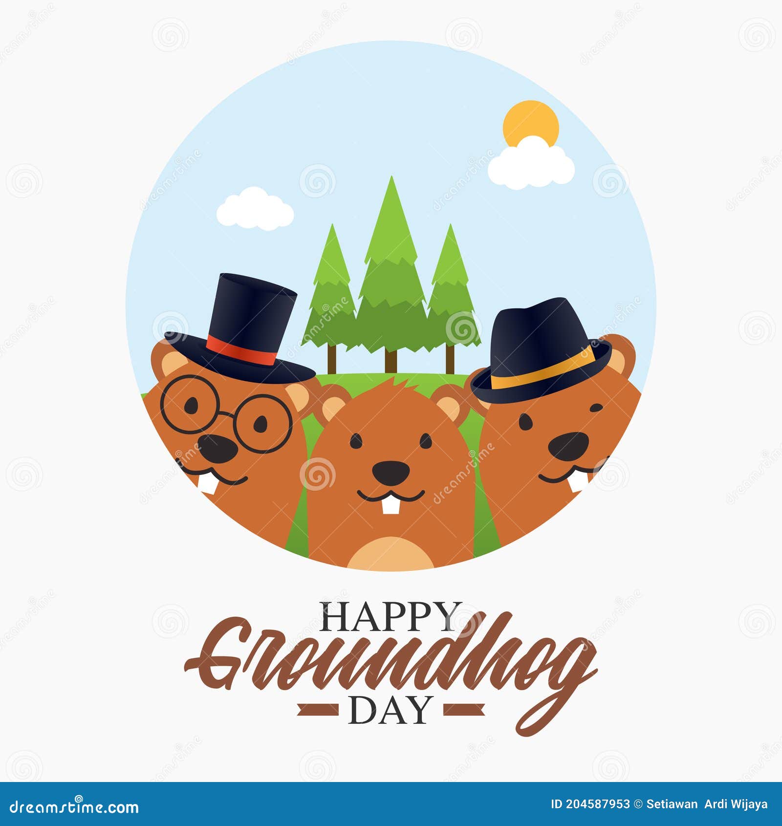 Vector Graphic of Happy Groundhog Day Good for Groundhog Day ...