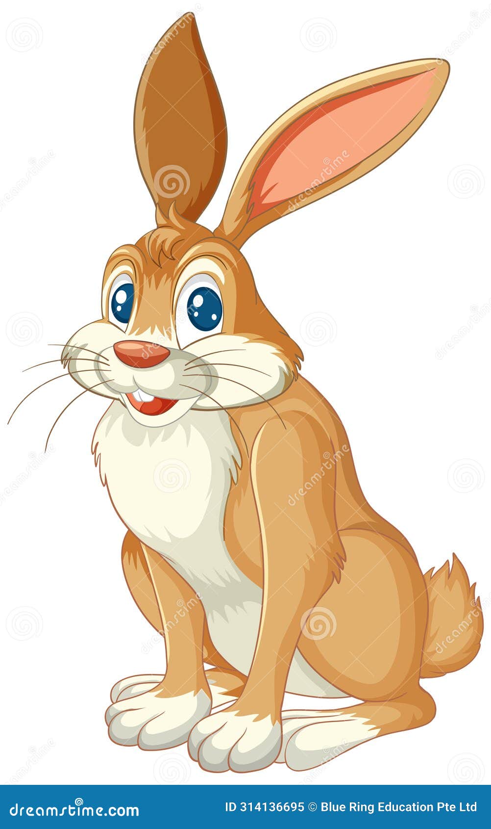 A happy, sitting rabbit stock vector. Illustration of friendly - 314136695