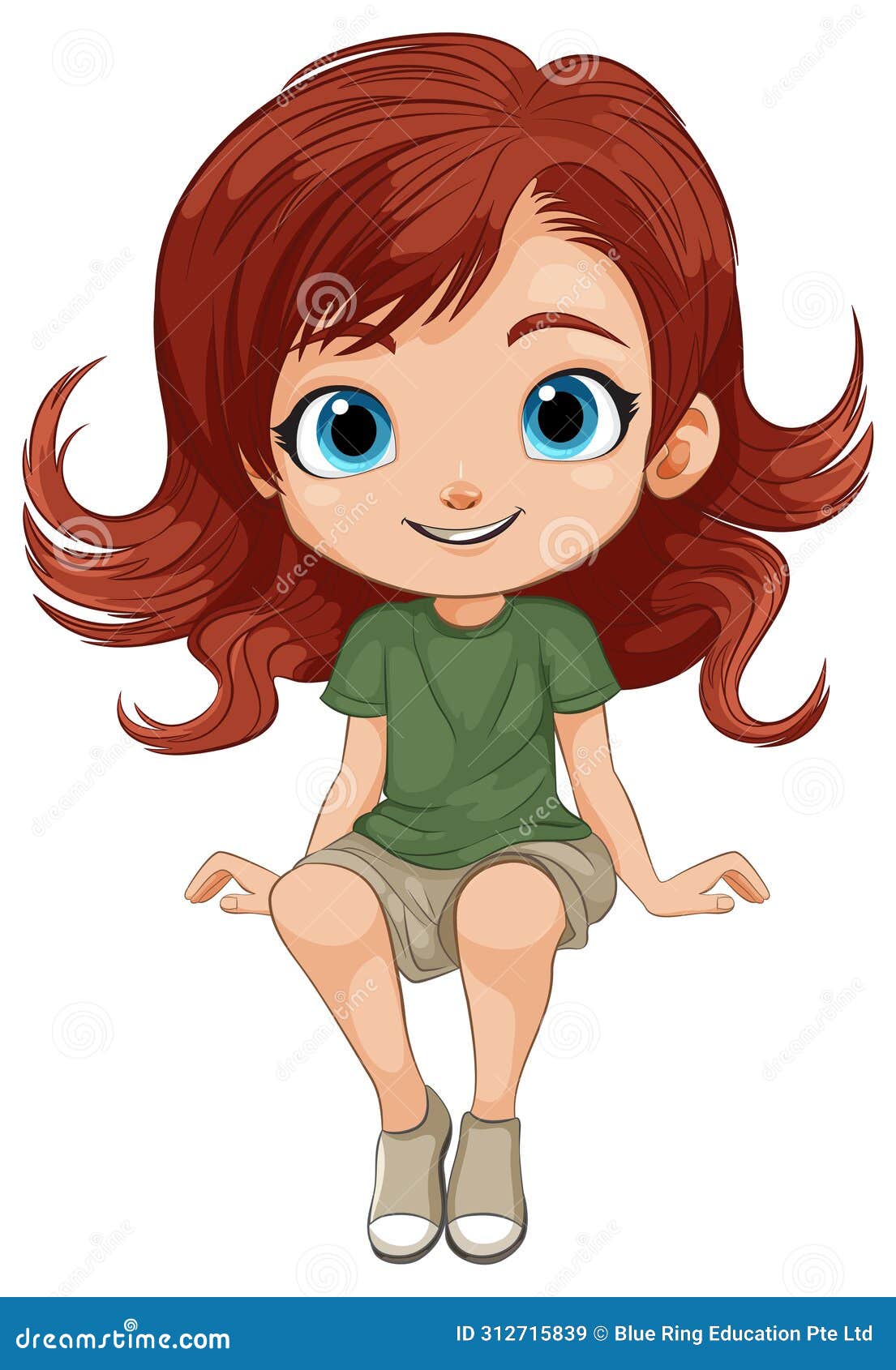 A Happy Young Girl Sitting Down Stock Vector - Illustration of casual ... A Happy Young Girl Sitting Down Stock Vector - Illustration of casual ...