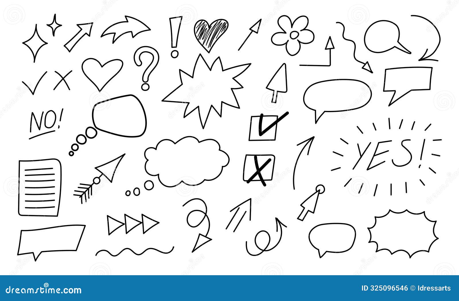 Vector Graphic Highlight of Brush Pen. Set of Doodle Underline for ...