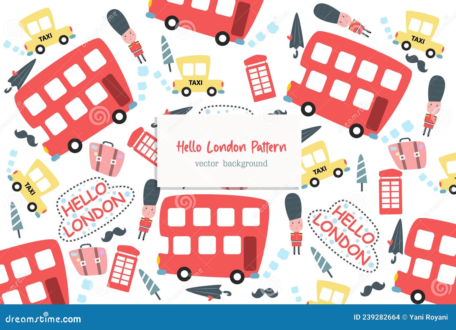 Hello London Seamless Pattern Vector Graphic Illustration Stock Vector ...