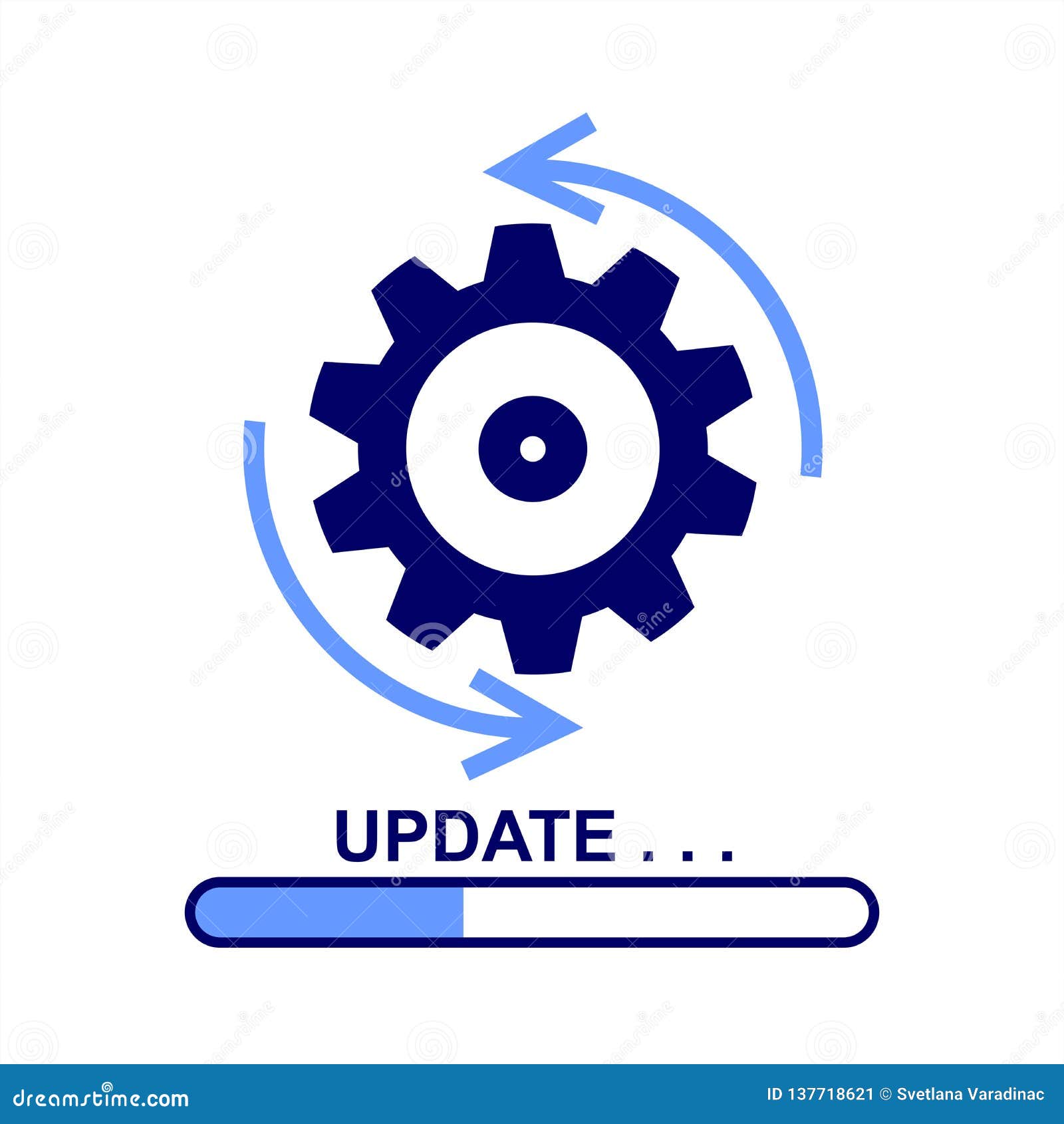 Update Software Icon with Gear Wheel. Stock Vector - Illustration of ...